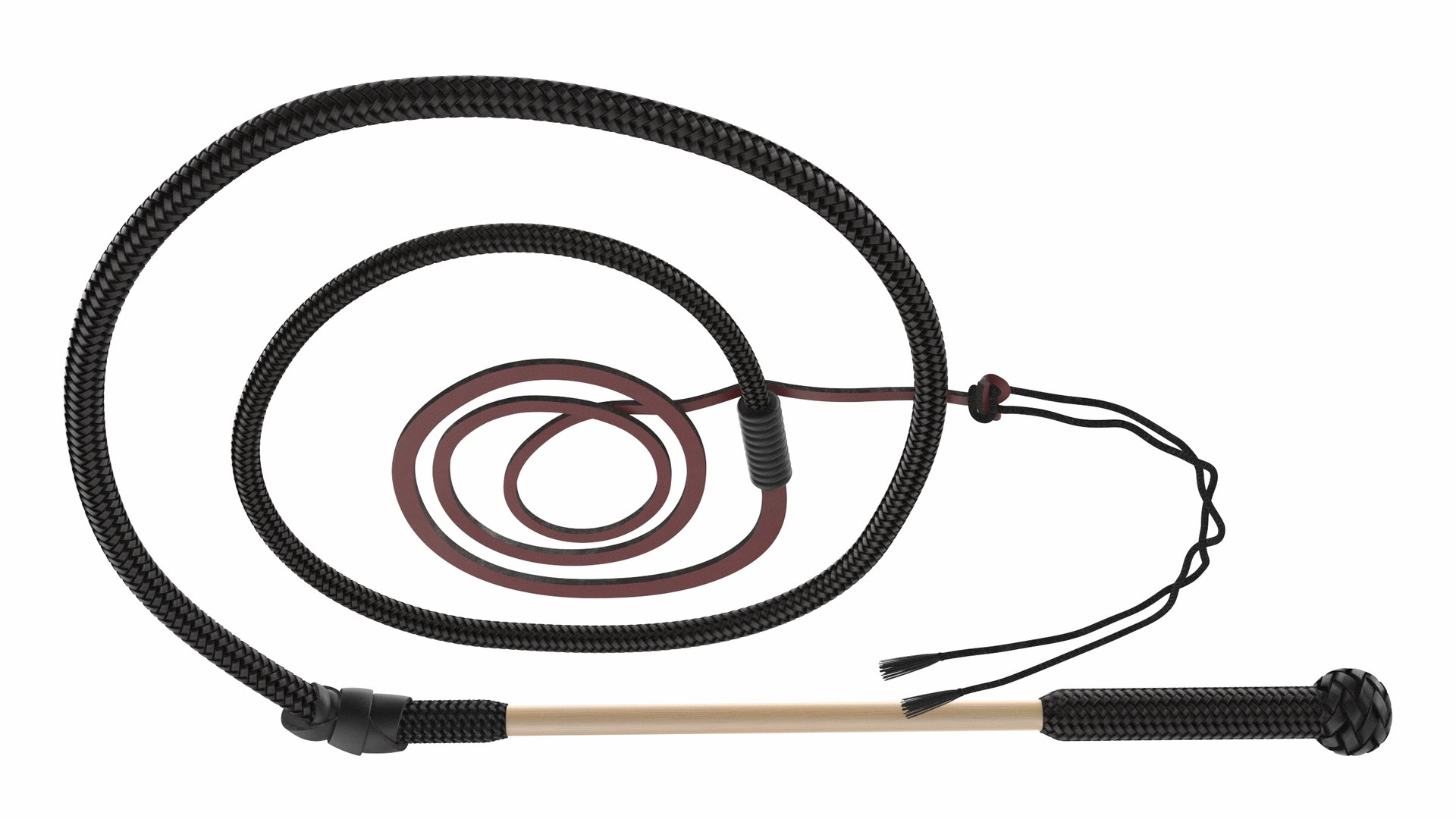 Historical Leather Whip Coiled Black Model - TurboSquid 2211490