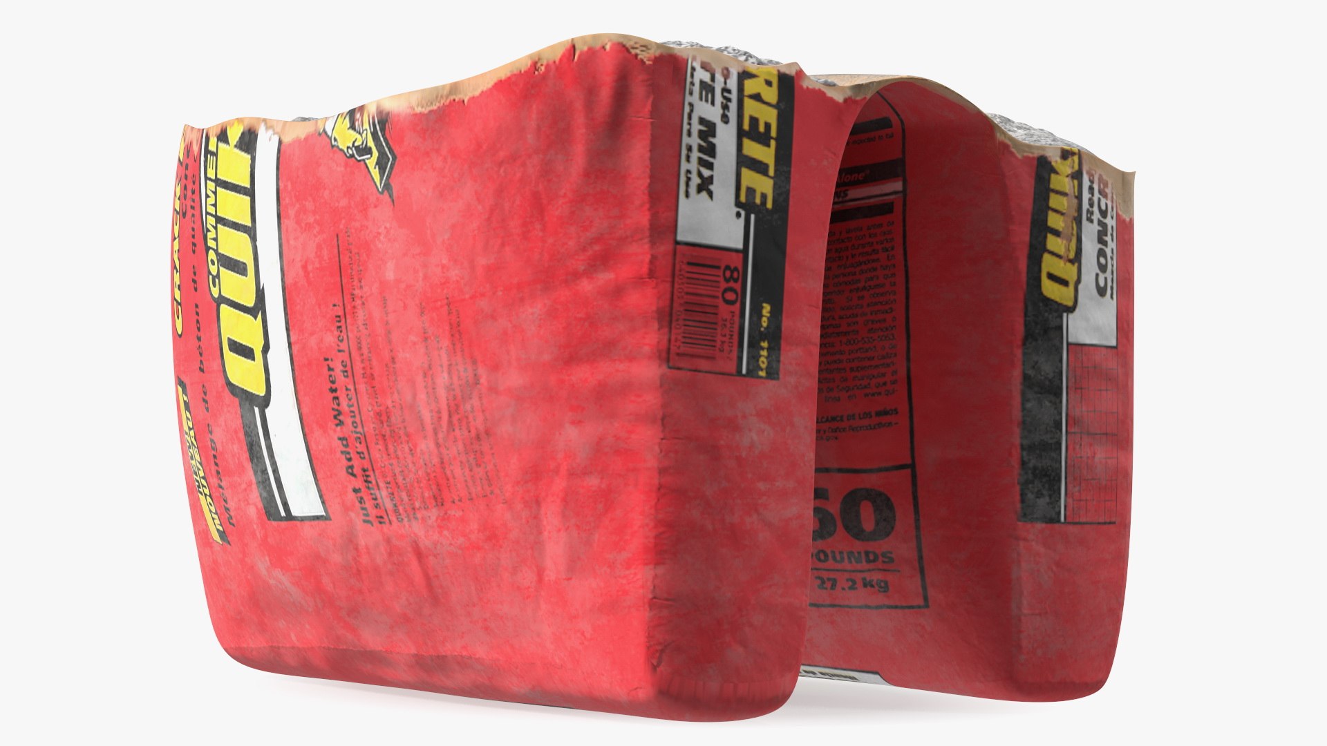 Torn Package Cement 50 Lb Red 3D - TurboSquid 2136812