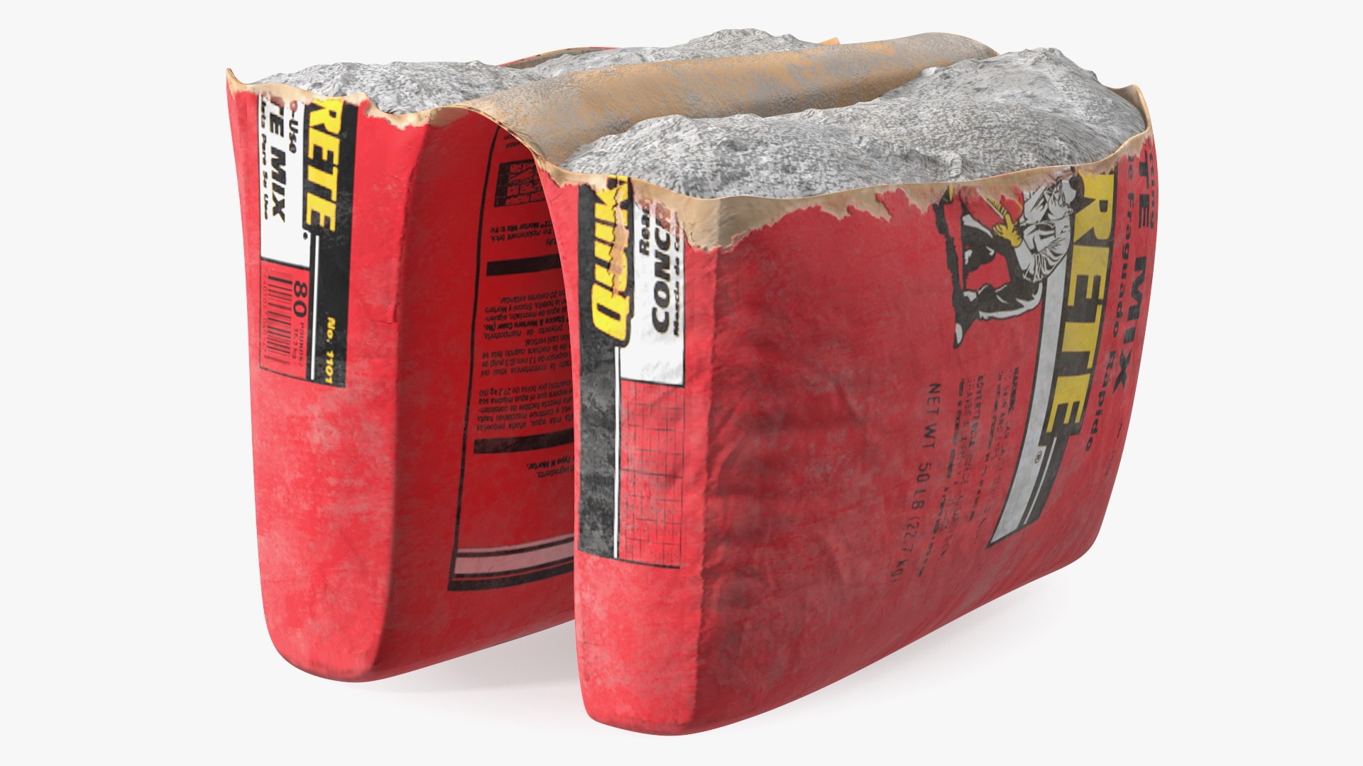 Torn Package Cement 50 Lb Red 3D - TurboSquid 2136812