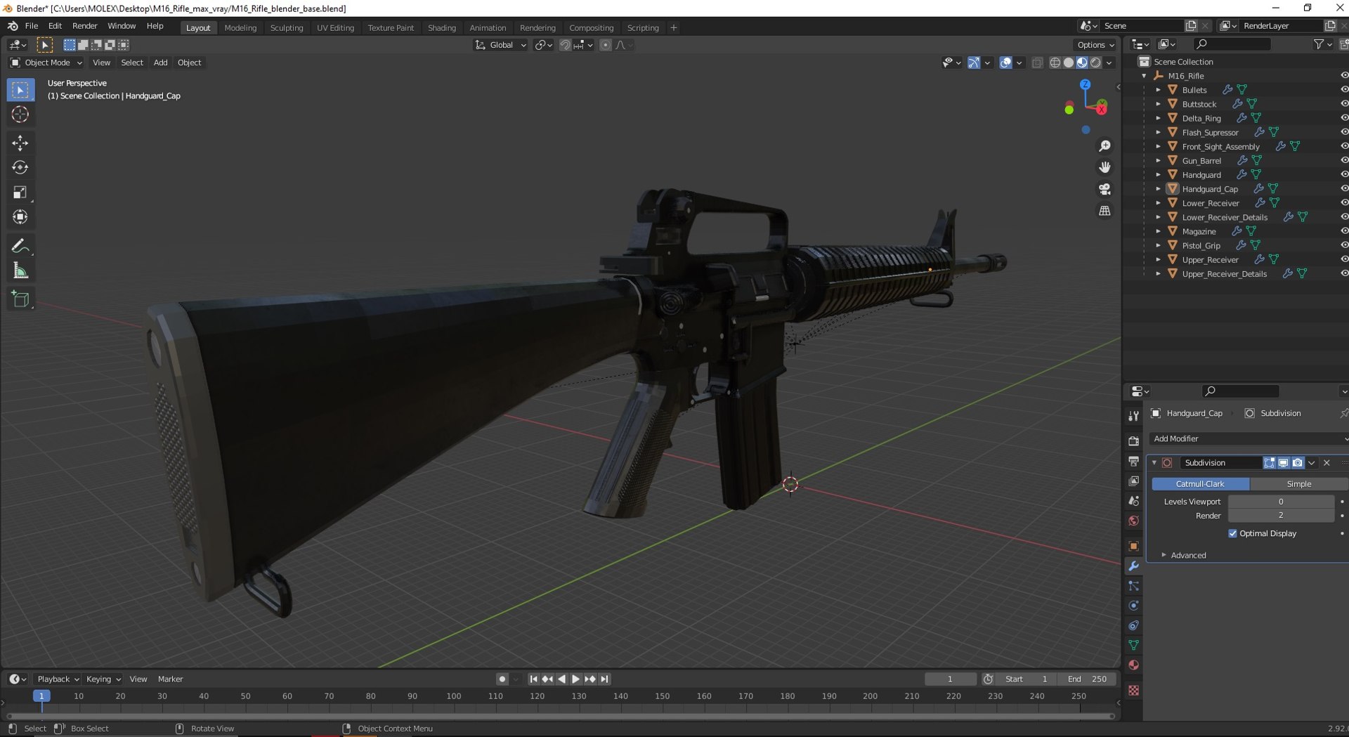 M16 Rifle 3D model - TurboSquid 2151826