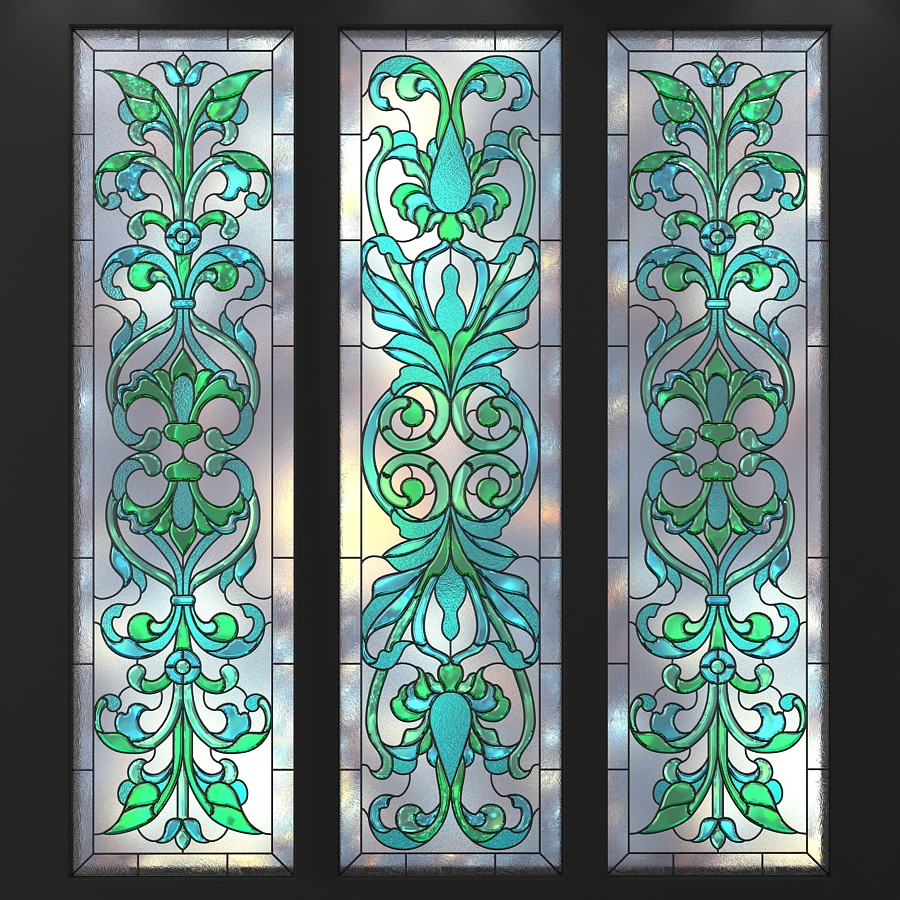 3d stained-glass frosted glass model