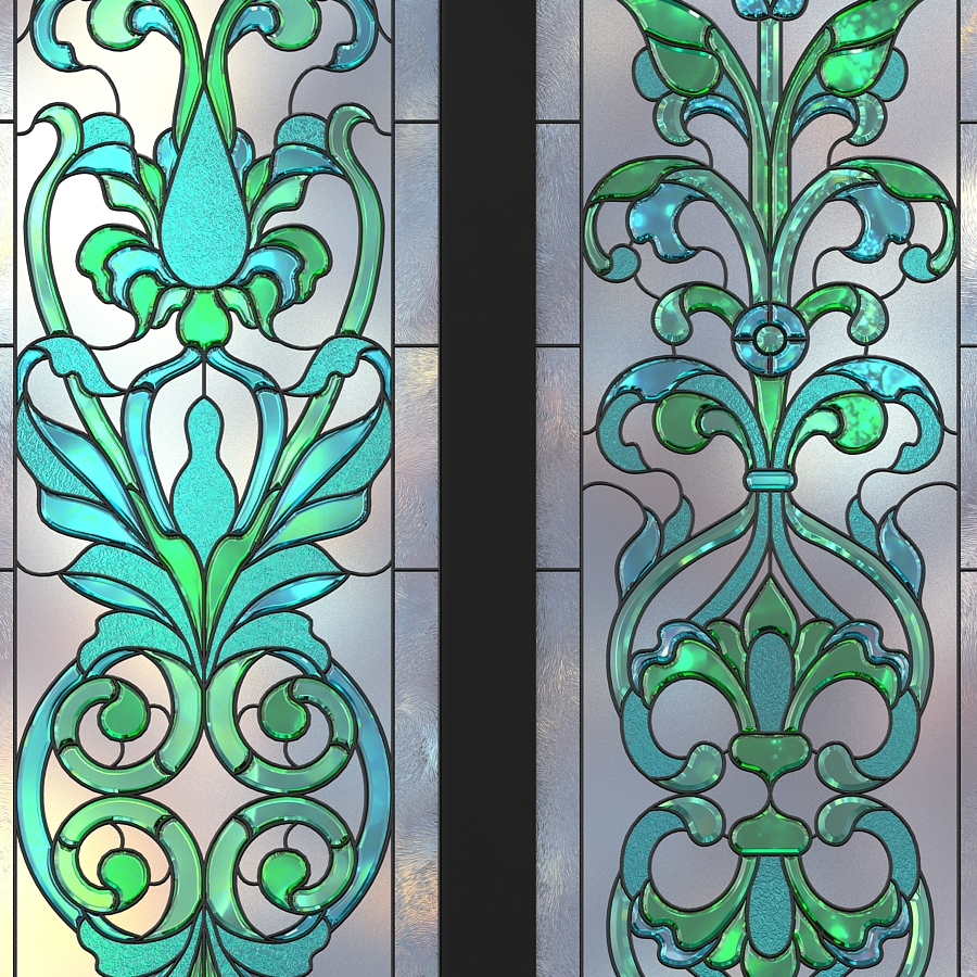3d stained-glass frosted glass model