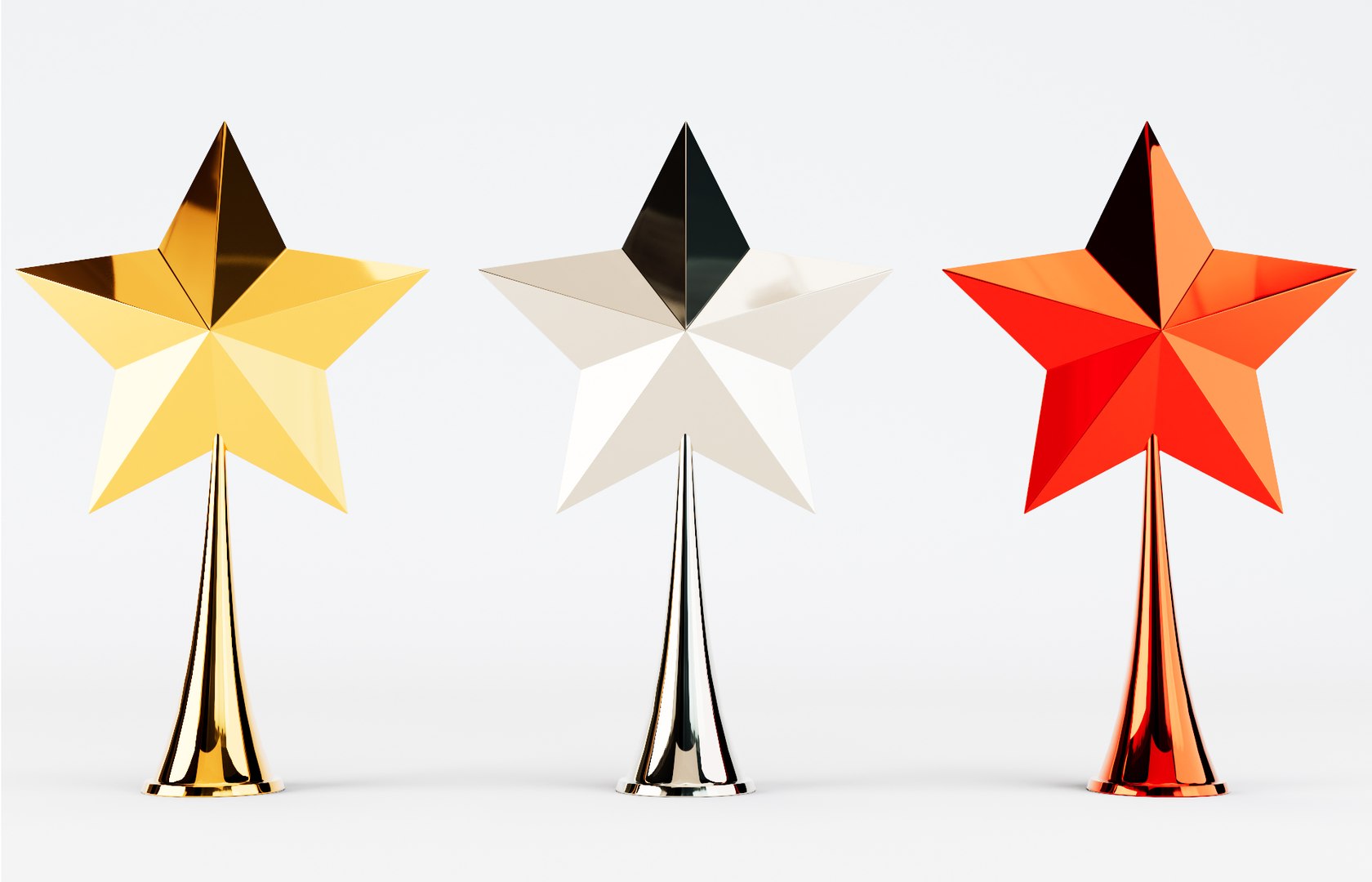 3D Christmas Star V2 With 2 Mesh 3 Skin And 3 Colors - TurboSquid 1823397