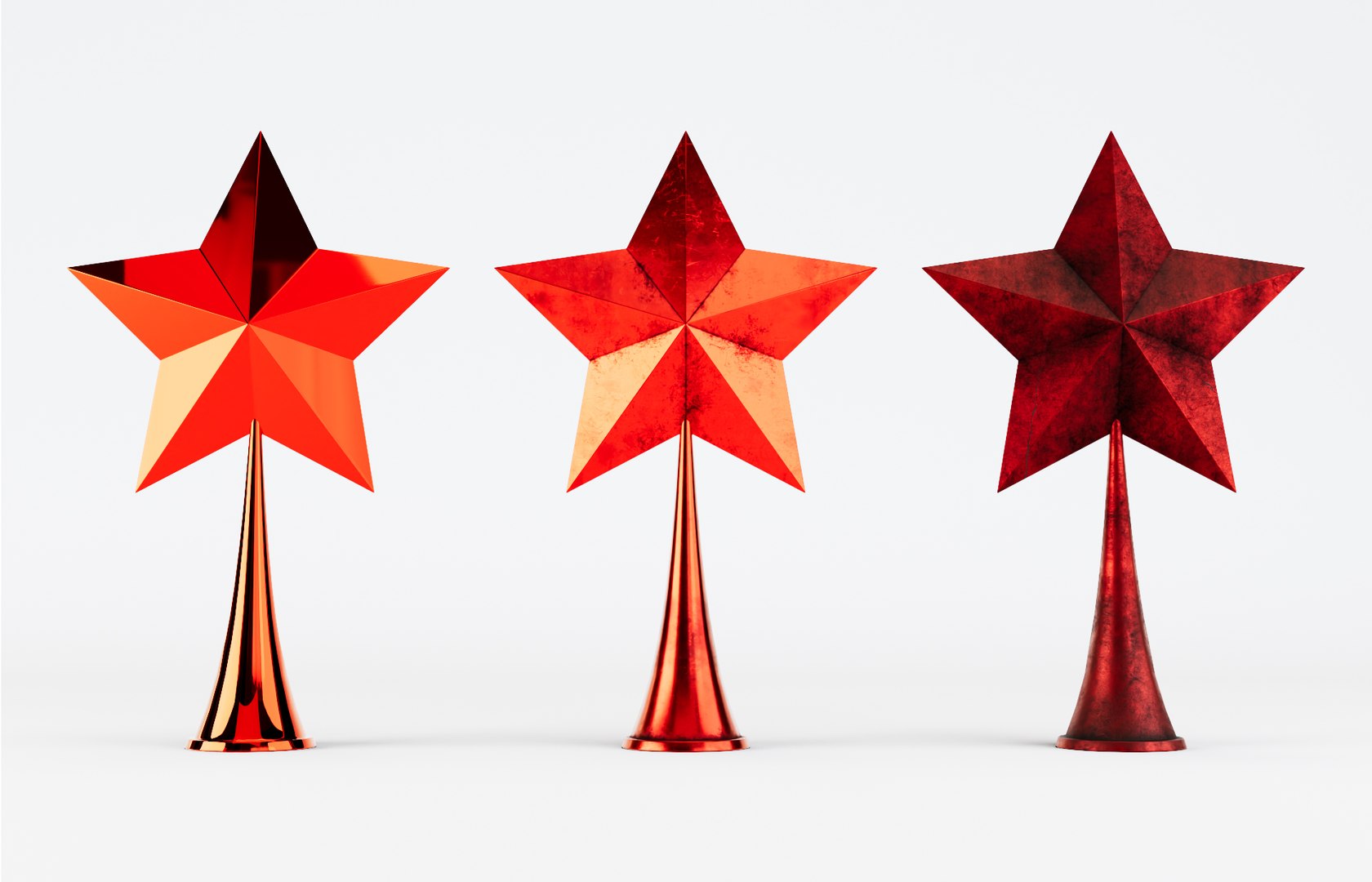 3D Christmas Star V2 With 2 Mesh 3 Skin And 3 Colors - TurboSquid 1823397