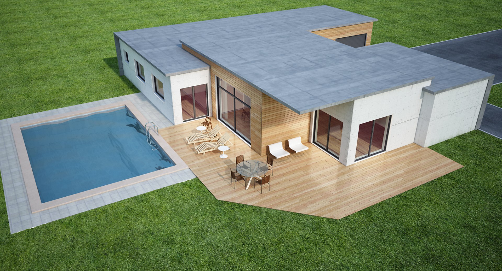 3D Contemporary House Scene - TurboSquid 1205762