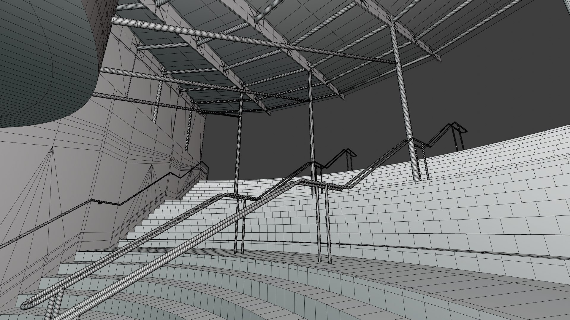 3D Subway Entrance And Bridge - TurboSquid 2031440