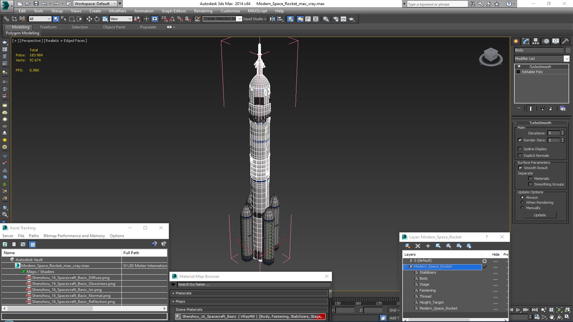 Modern Space Rocket 3D Model - TurboSquid 2128820