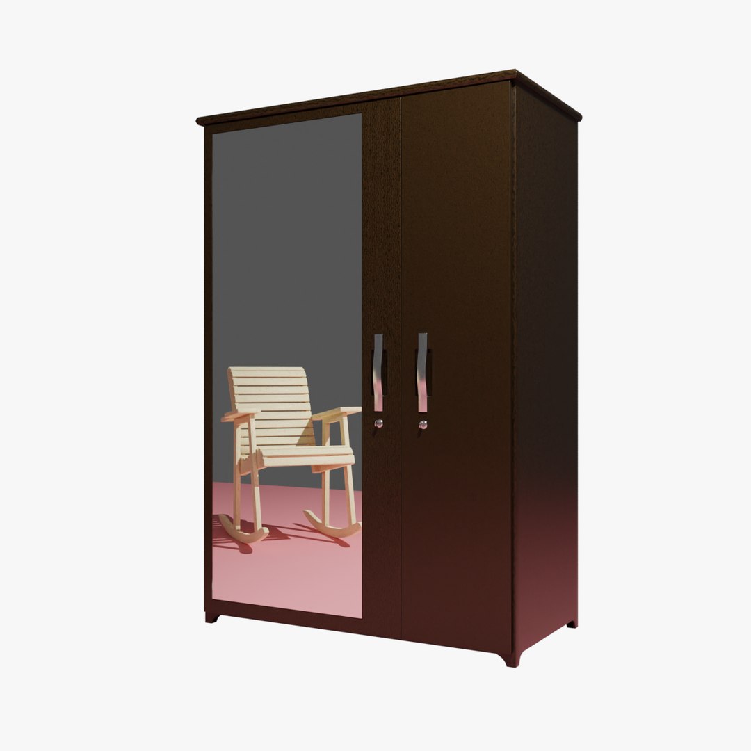 Low Poly Simple Modern Wood Wardrobe 3D 모델 - TurboSquid 2070881