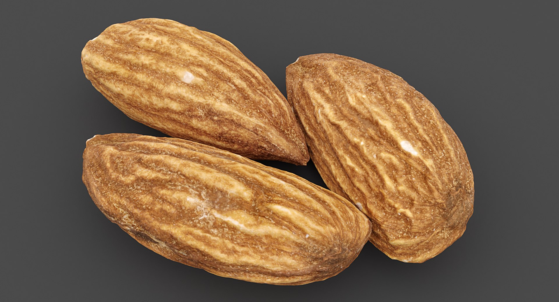 3D Realistic 3 Almonds - TurboSquid 1372162