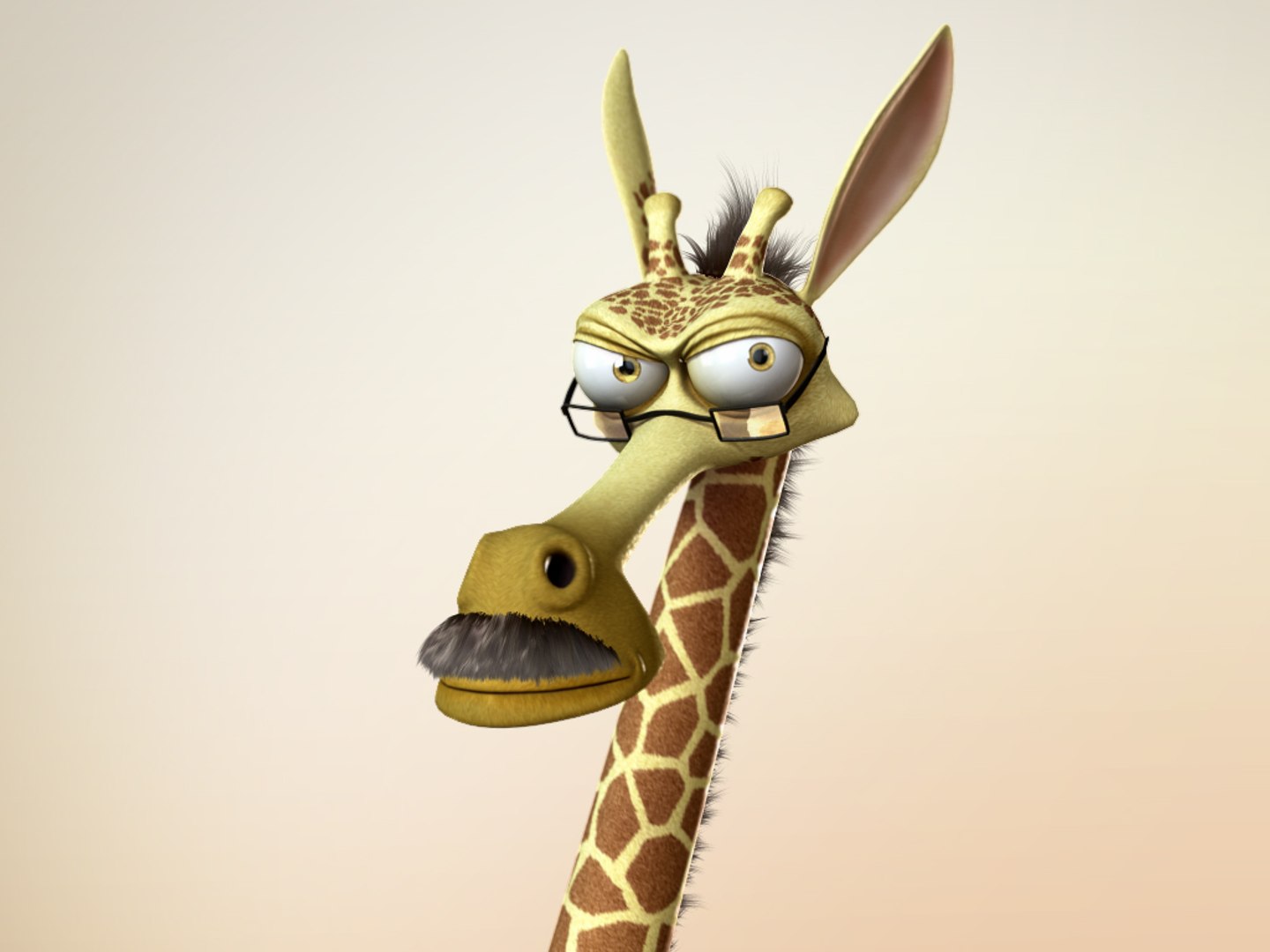 3d Giraffe Cartoon Character Rigged Model