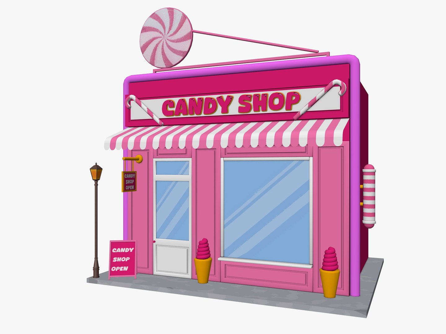 3D Cartoon Candy Shop - TurboSquid 2232334