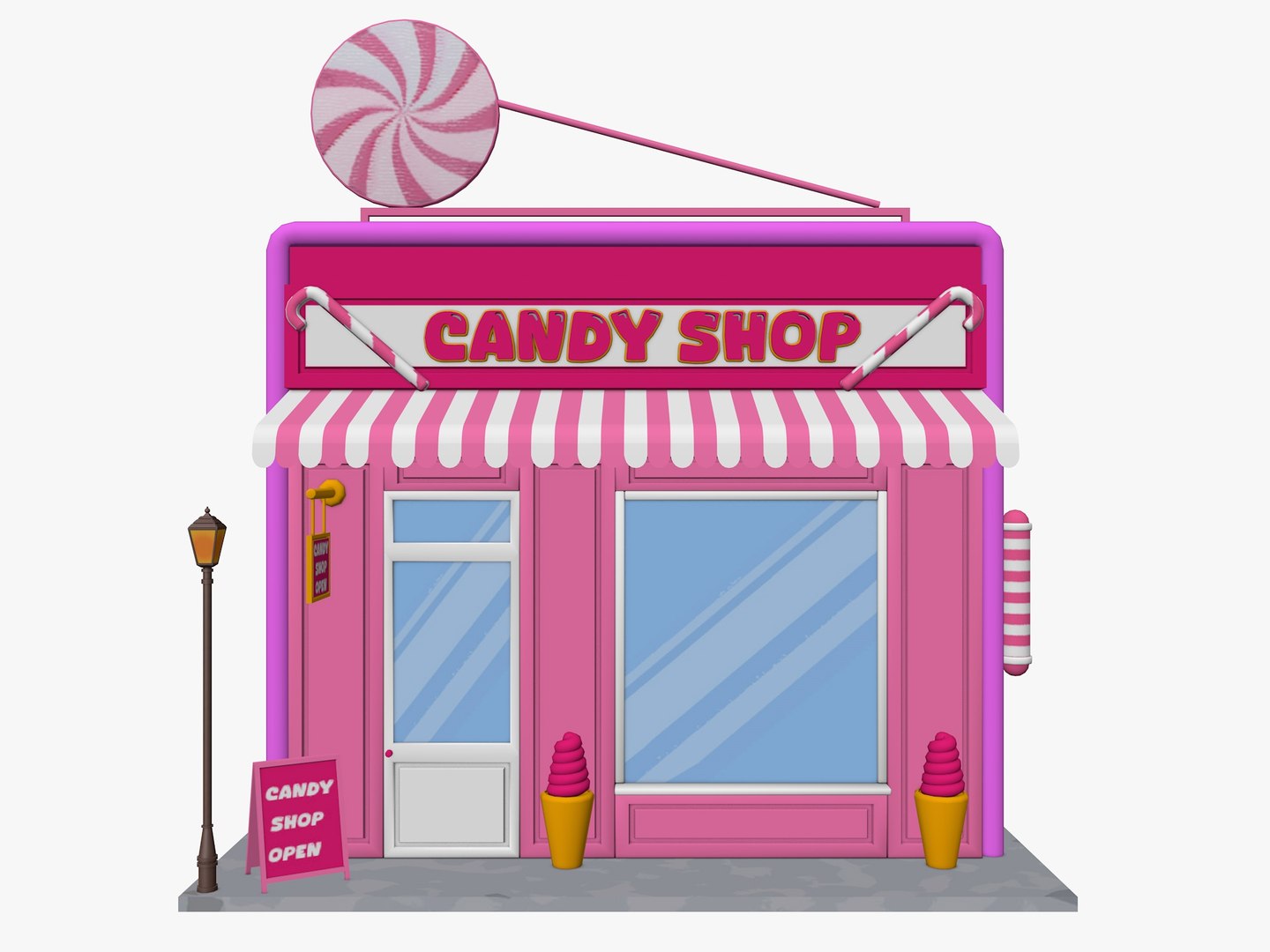 3D Cartoon Candy Shop - TurboSquid 2232334