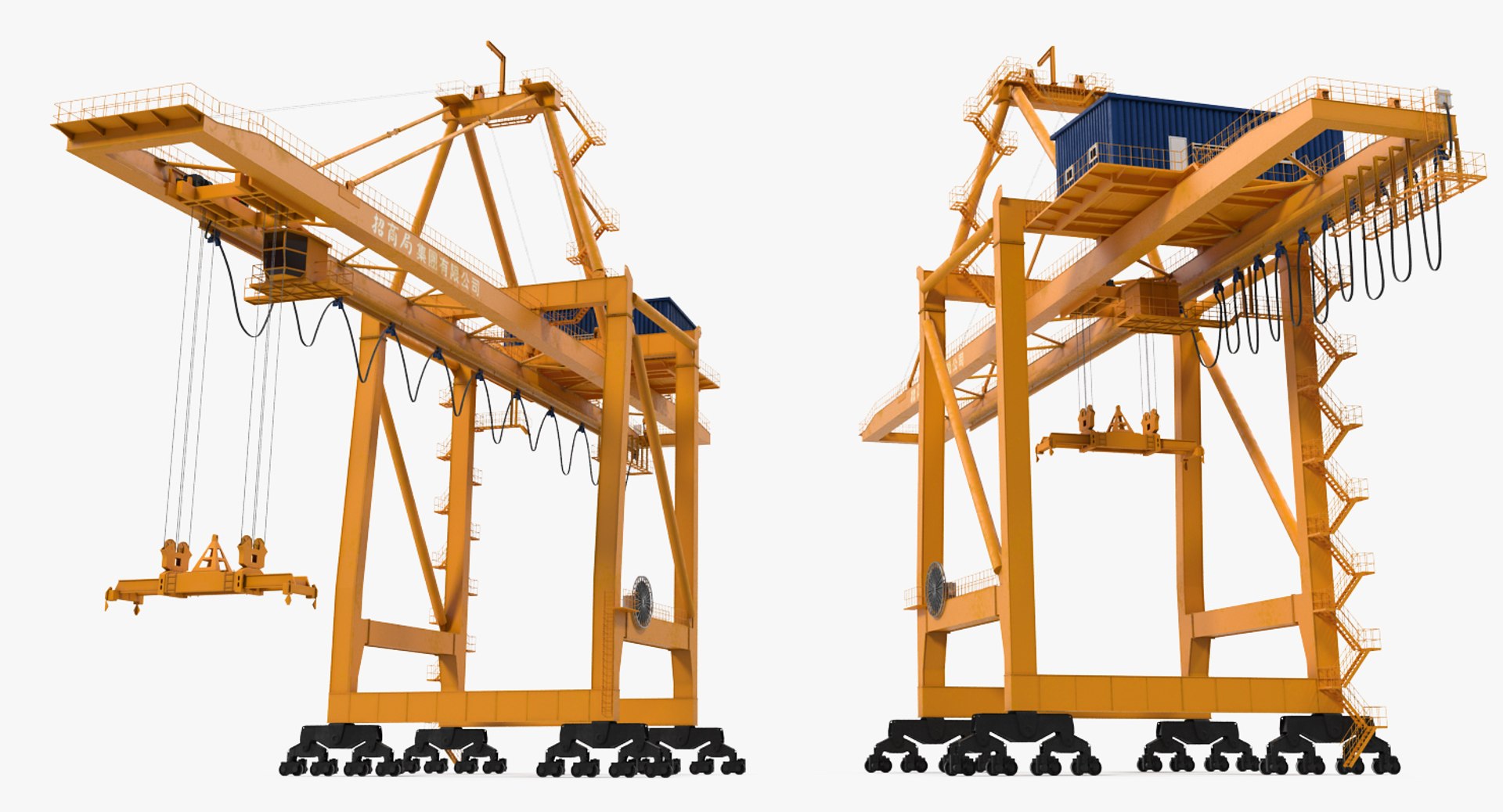 3d model container handling gantry crane