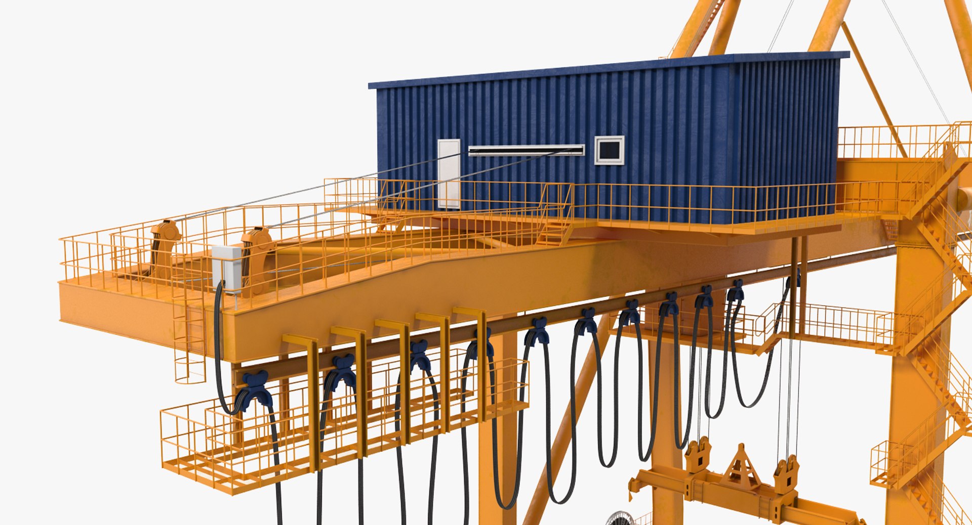 3d model container handling gantry crane