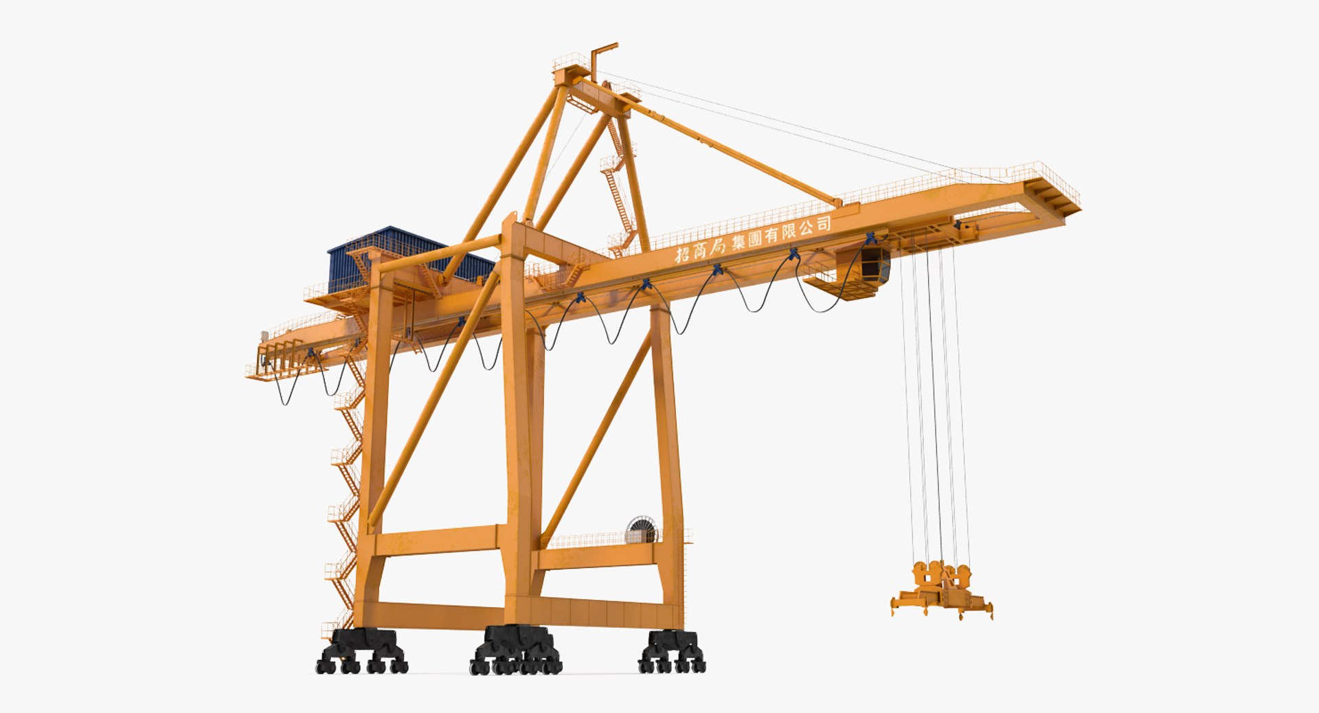 3d model container handling gantry crane