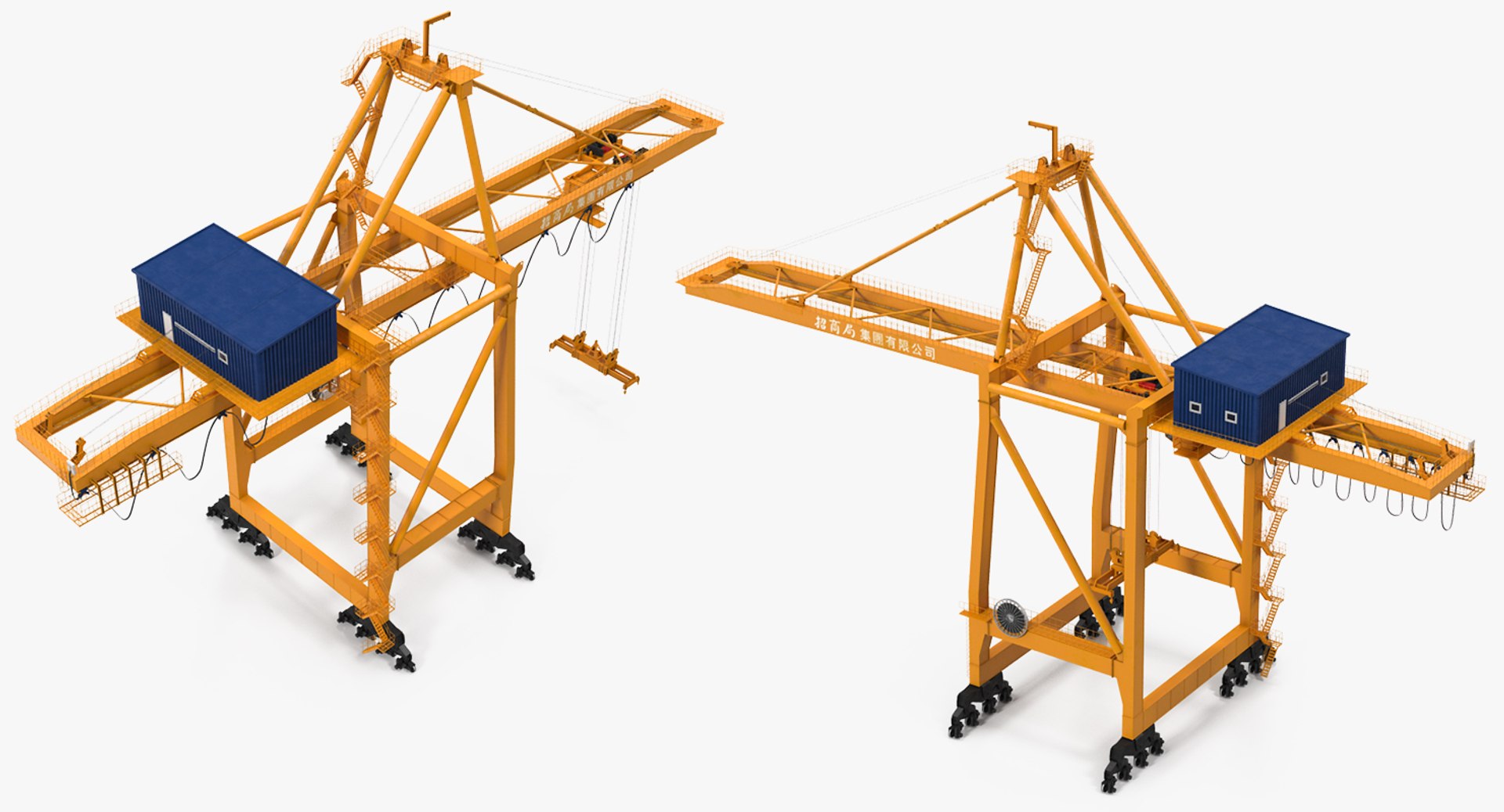 3d model container handling gantry crane