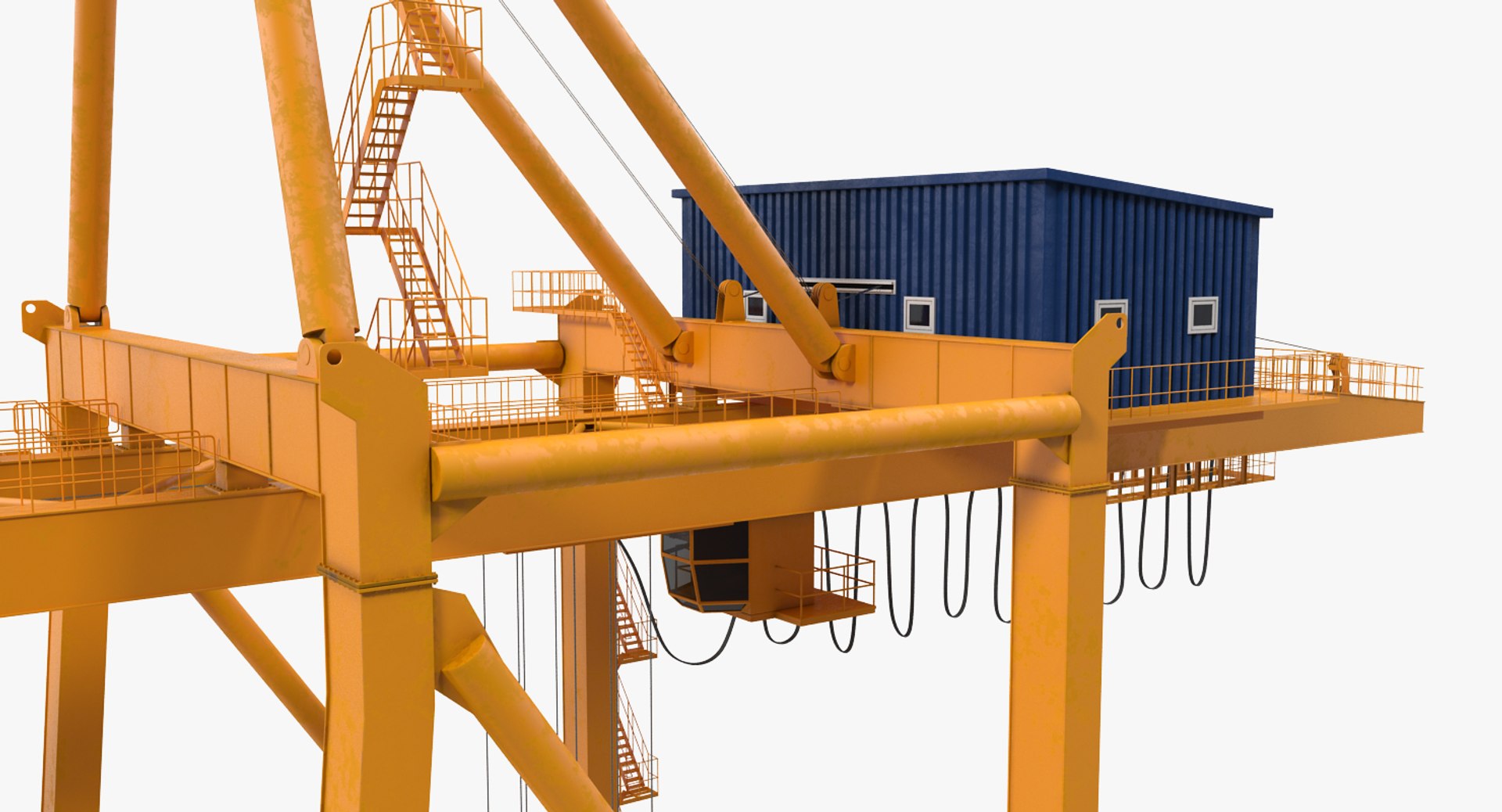3d model container handling gantry crane