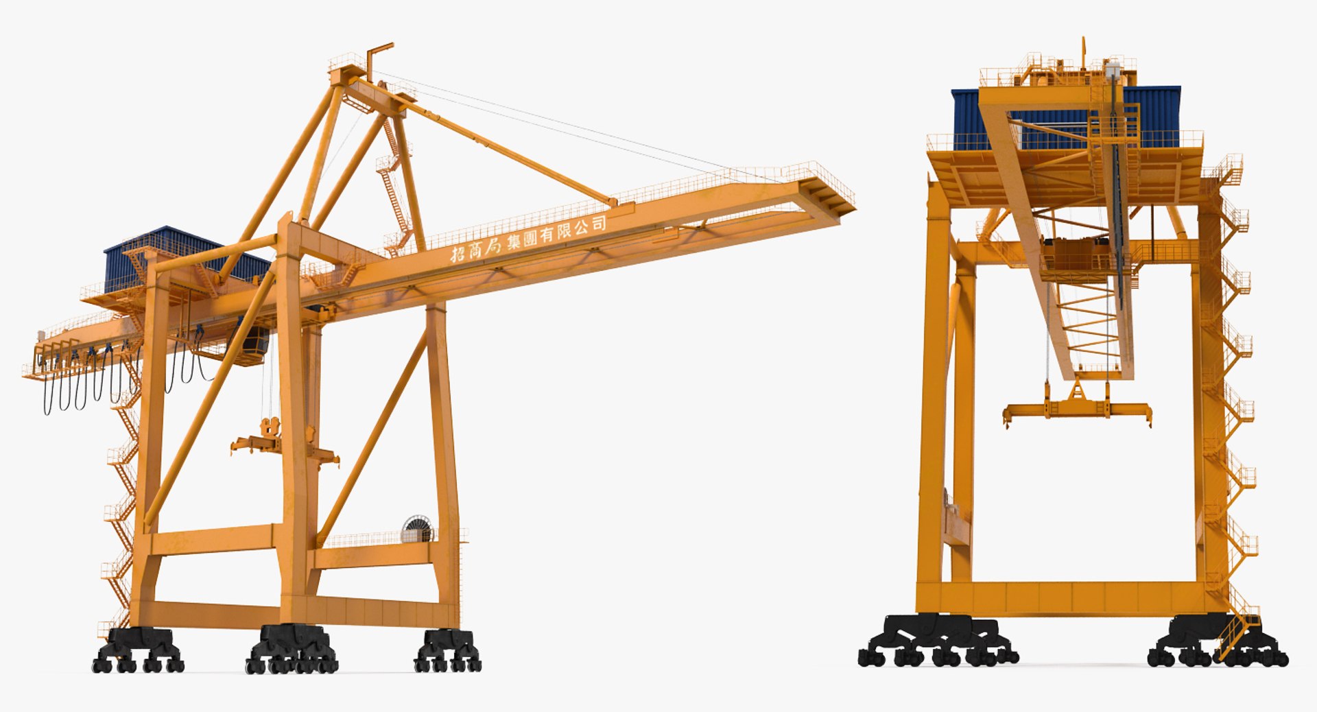 3d model container handling gantry crane