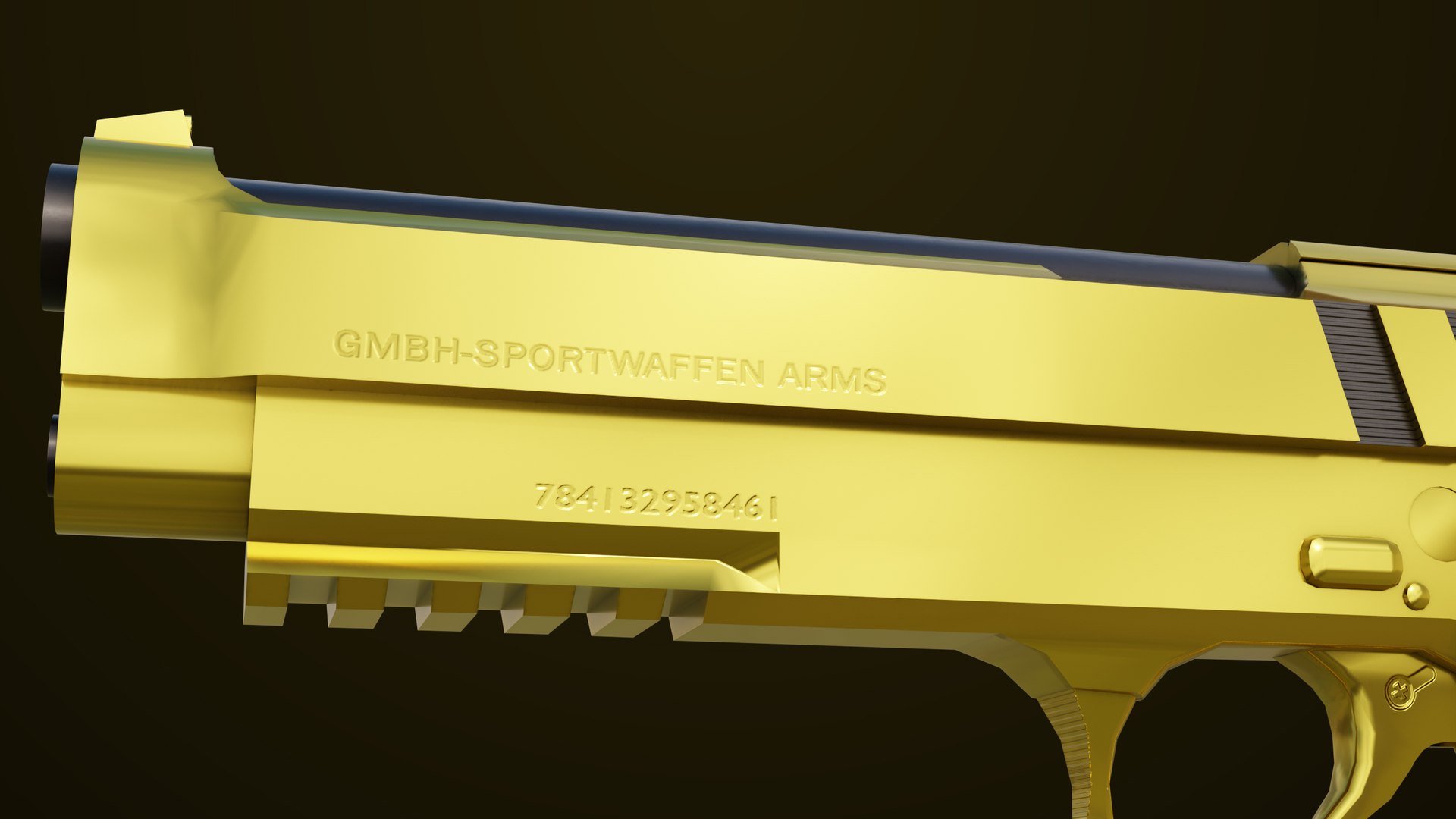 Golden Pistol 01 All PBR Unity UE Textures Included model - TurboSquid ...