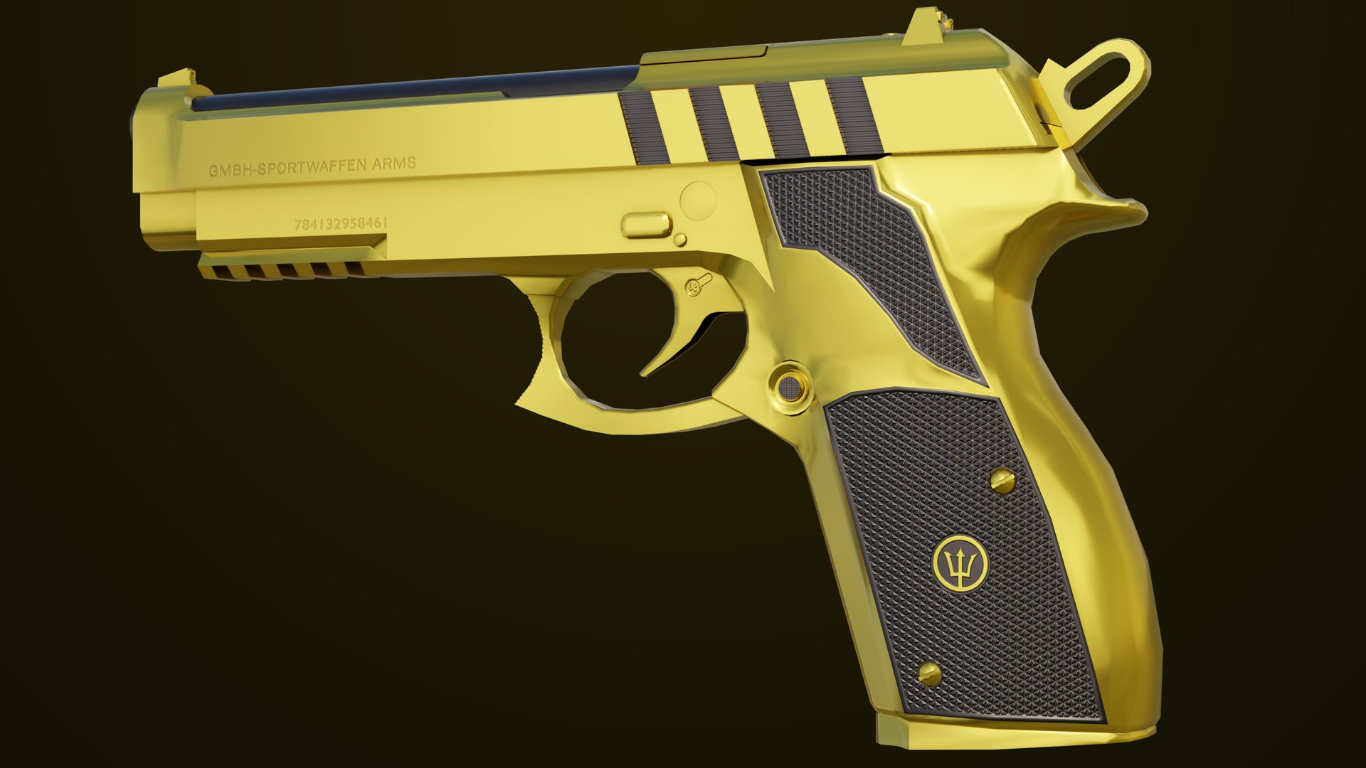 Golden Pistol 01 All PBR Unity UE Textures Included Model - TurboSquid ...