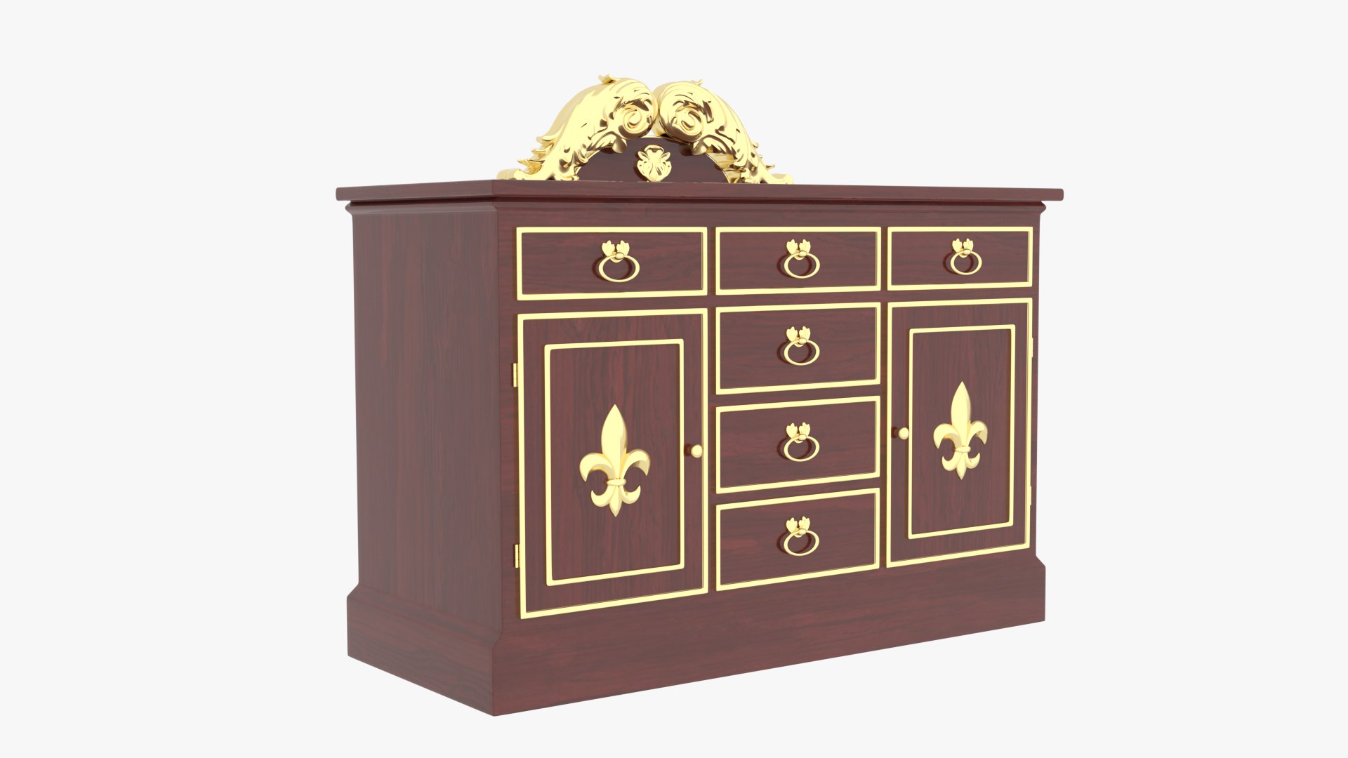 3D Model Dresser Antique - TurboSquid 1774315