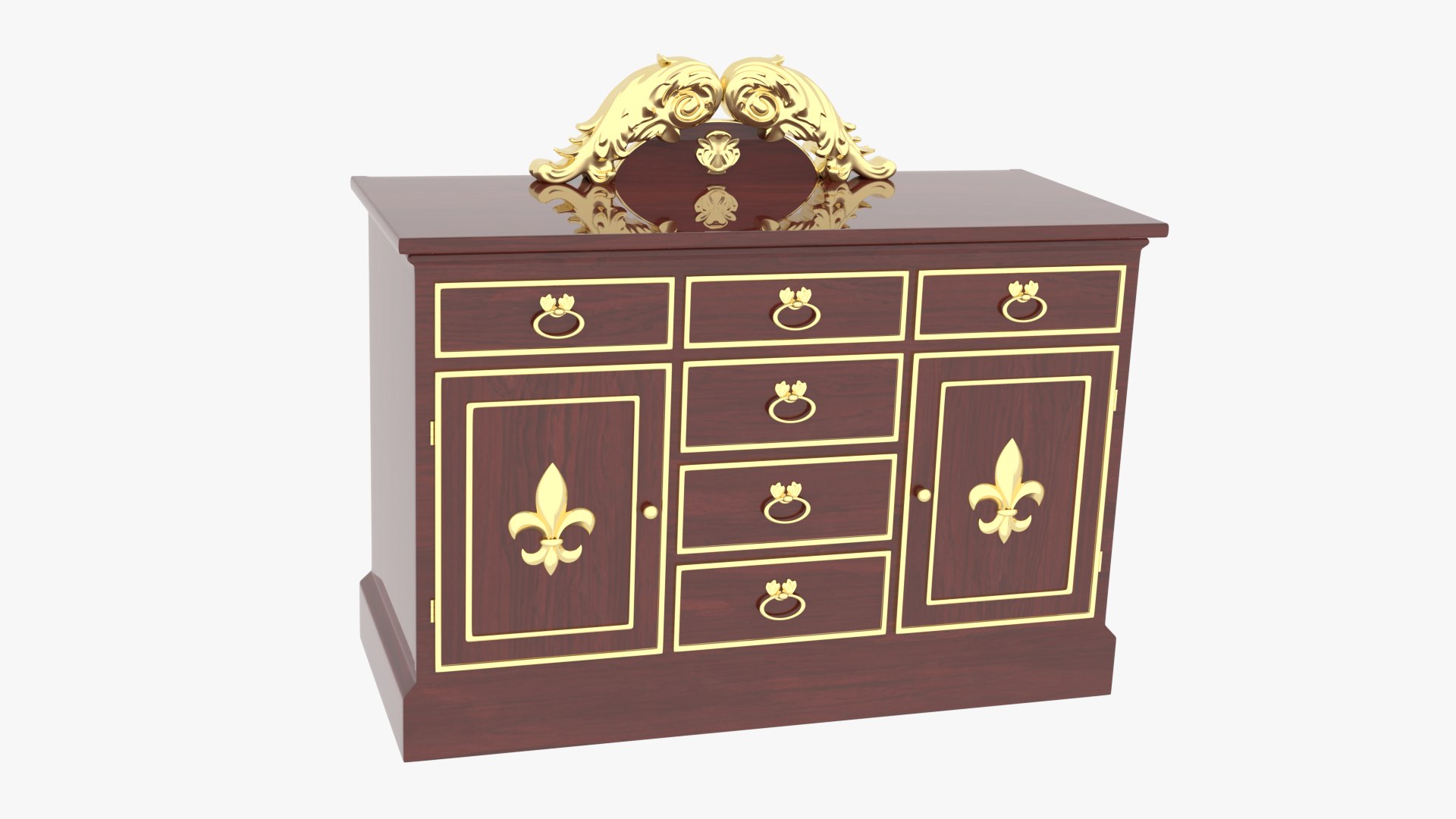 3D Model Dresser Antique - TurboSquid 1774315