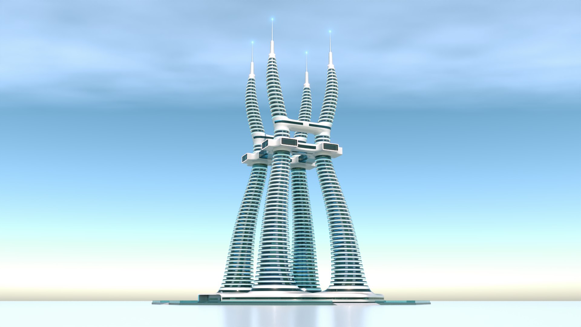 Futuristic Building Concept V1- 02 3D Model - TurboSquid 2072209