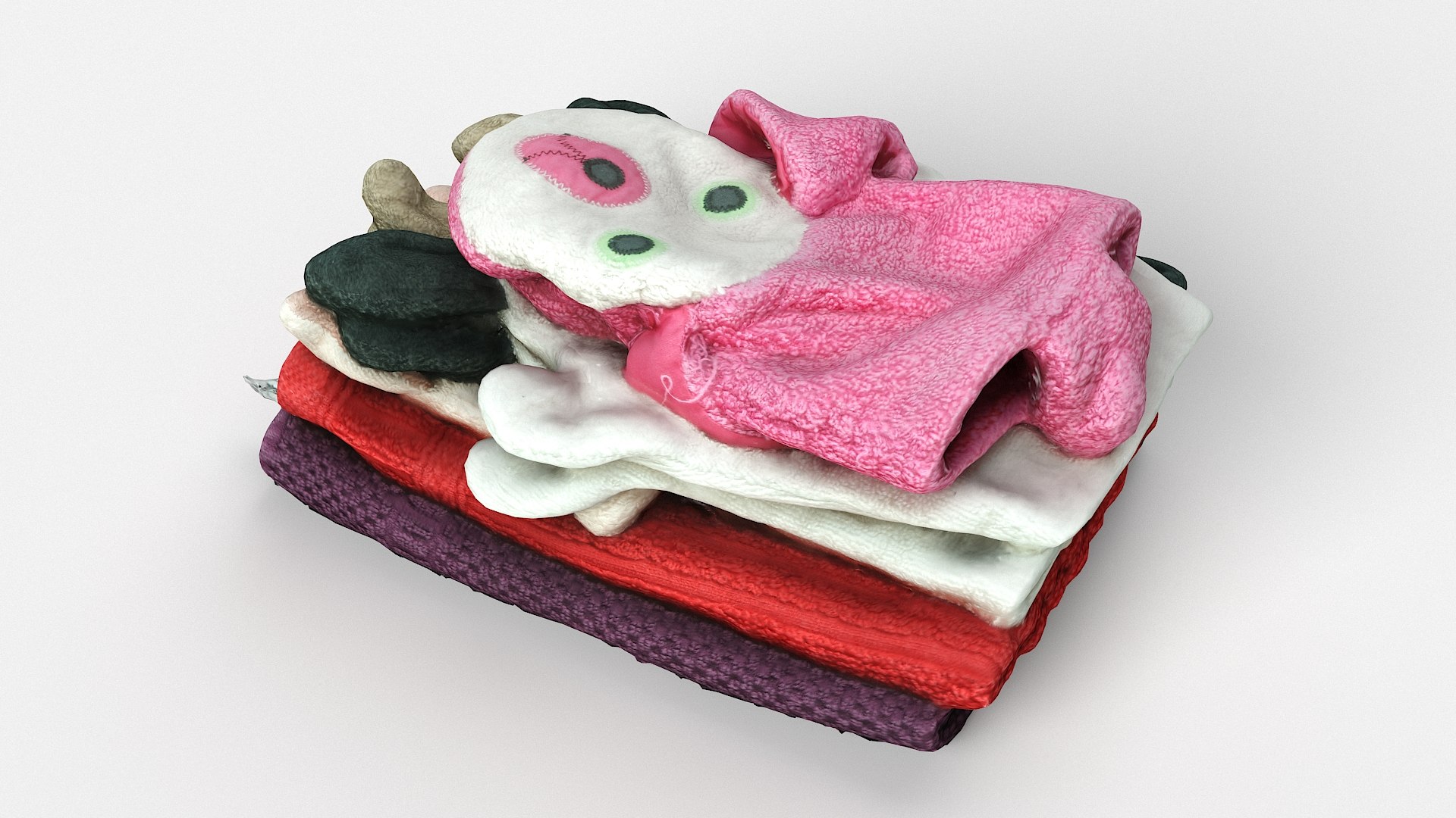 3D Pile Washclothes Towels Model - TurboSquid 1690496