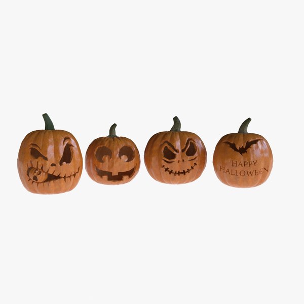 3D halloween jack-o-lantern pumpkin model - TurboSquid 1271402