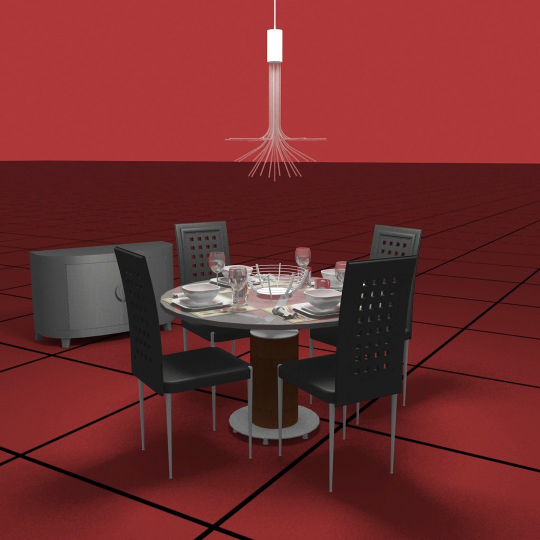 3d Model Dining Set
