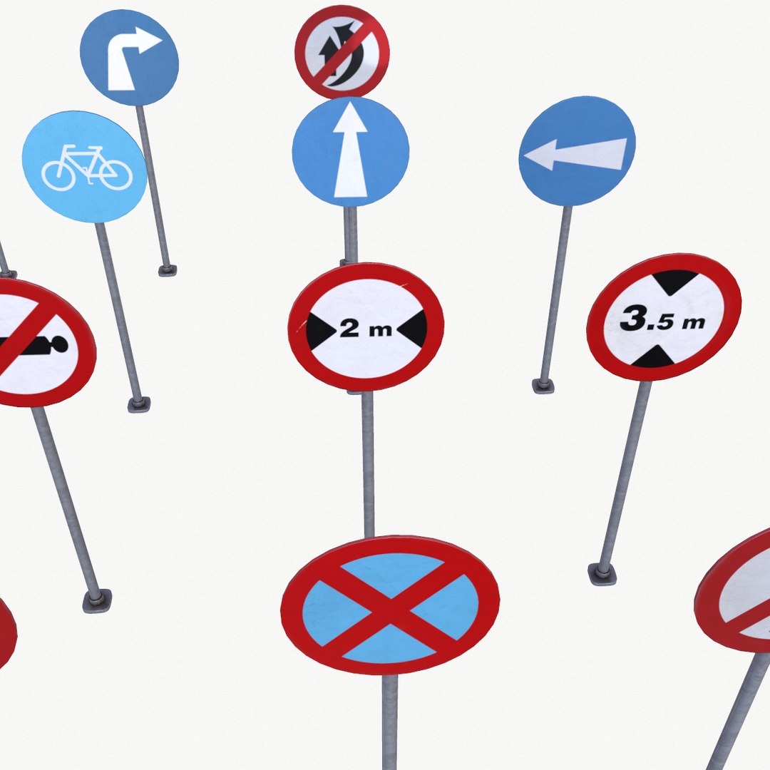 3D Road Sign Pack 2 Model - TurboSquid 1414526