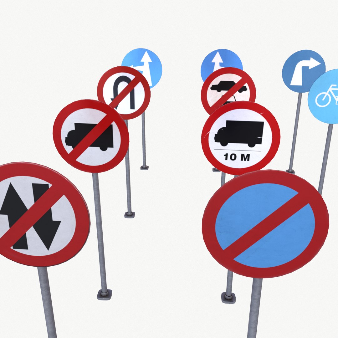 3D Road Sign Pack 2 Model - TurboSquid 1414526