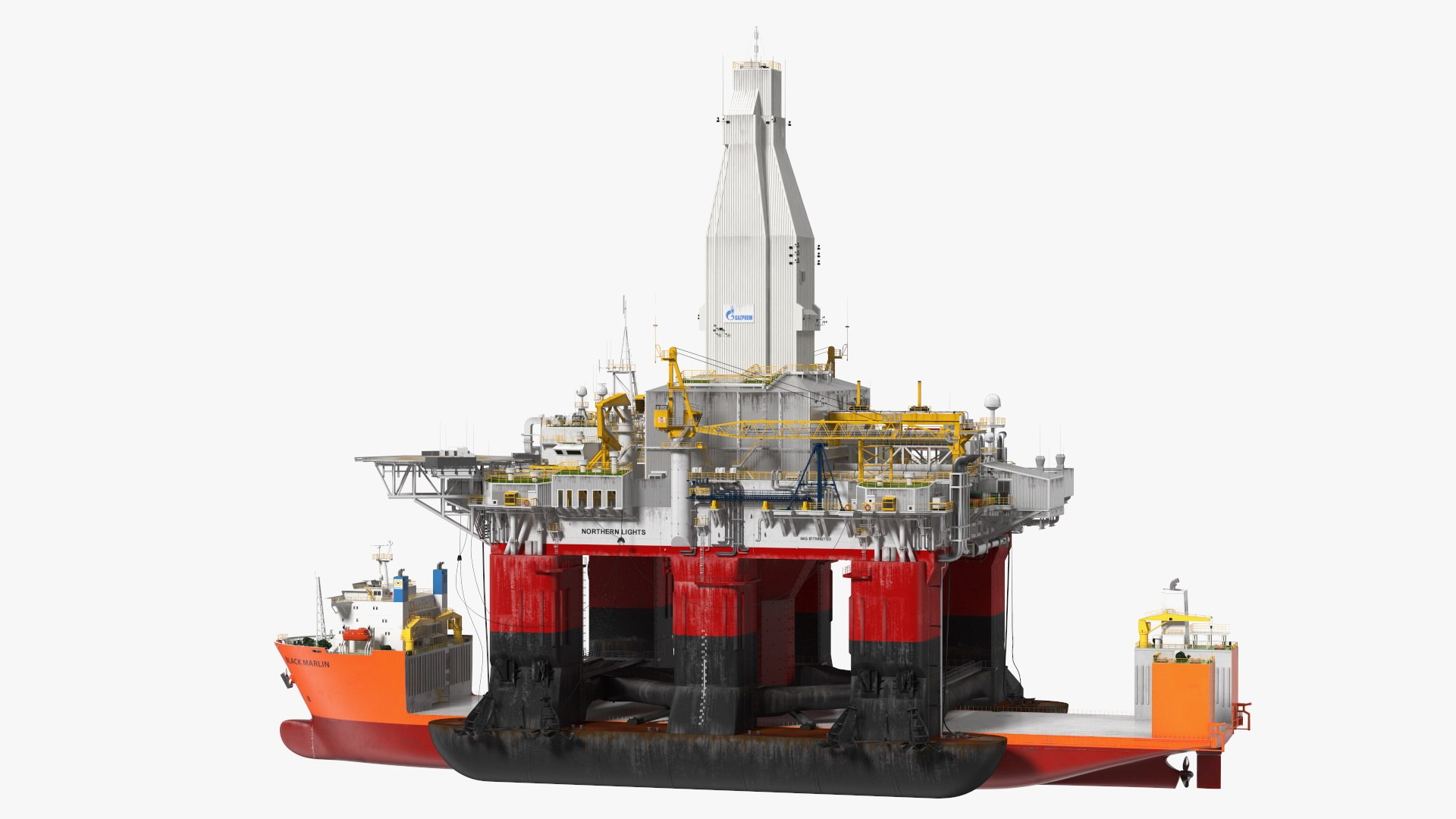 Black Marlin Heavy Load Carrier with Drilling Rig 3D model - TurboSquid ...