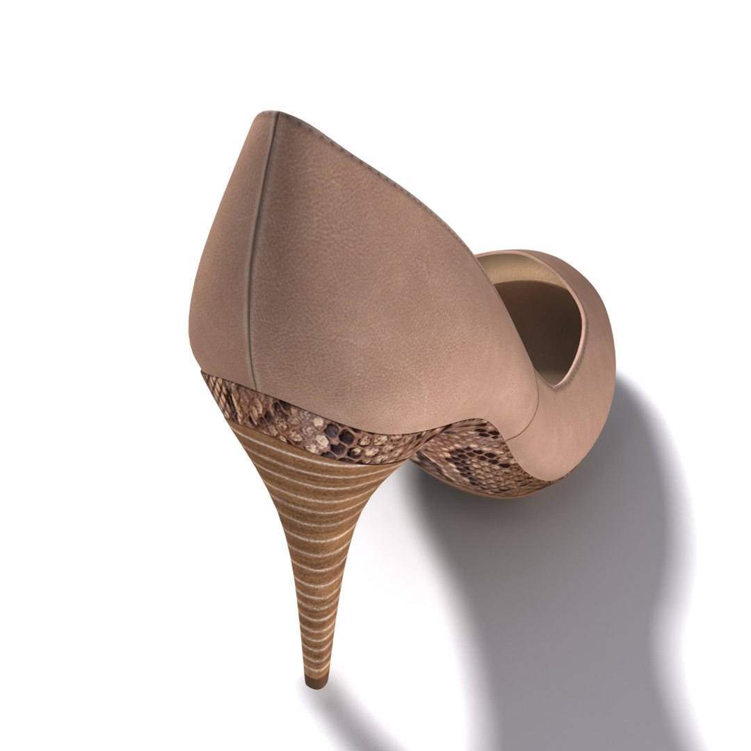 3d leather heels model