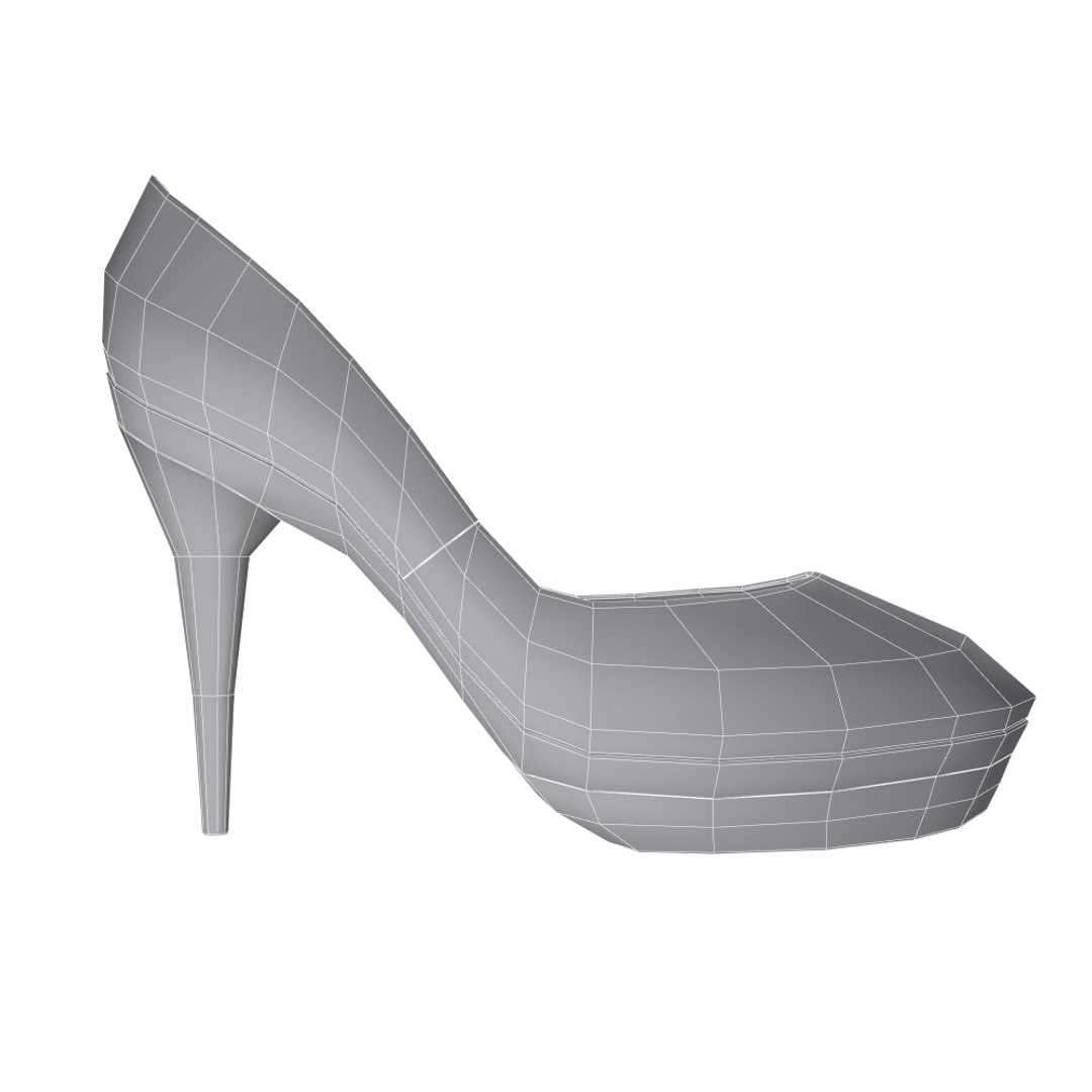 3d leather heels model