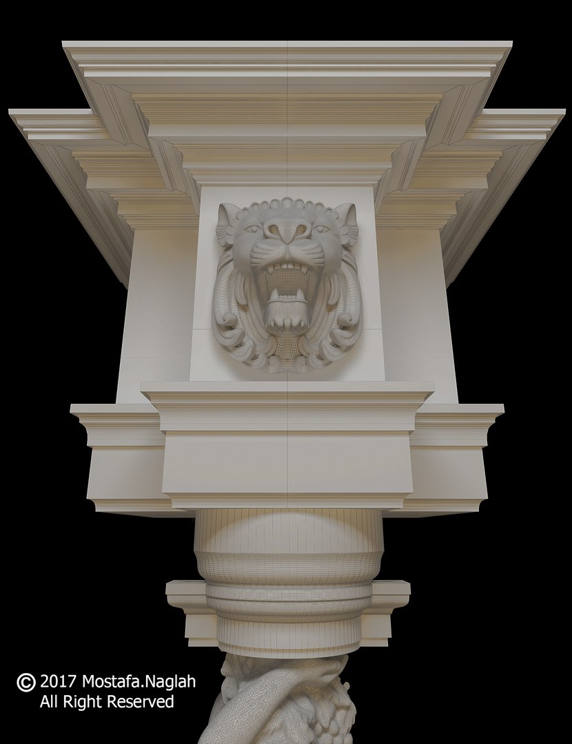 Luxurious Column Sculpture 3d Model