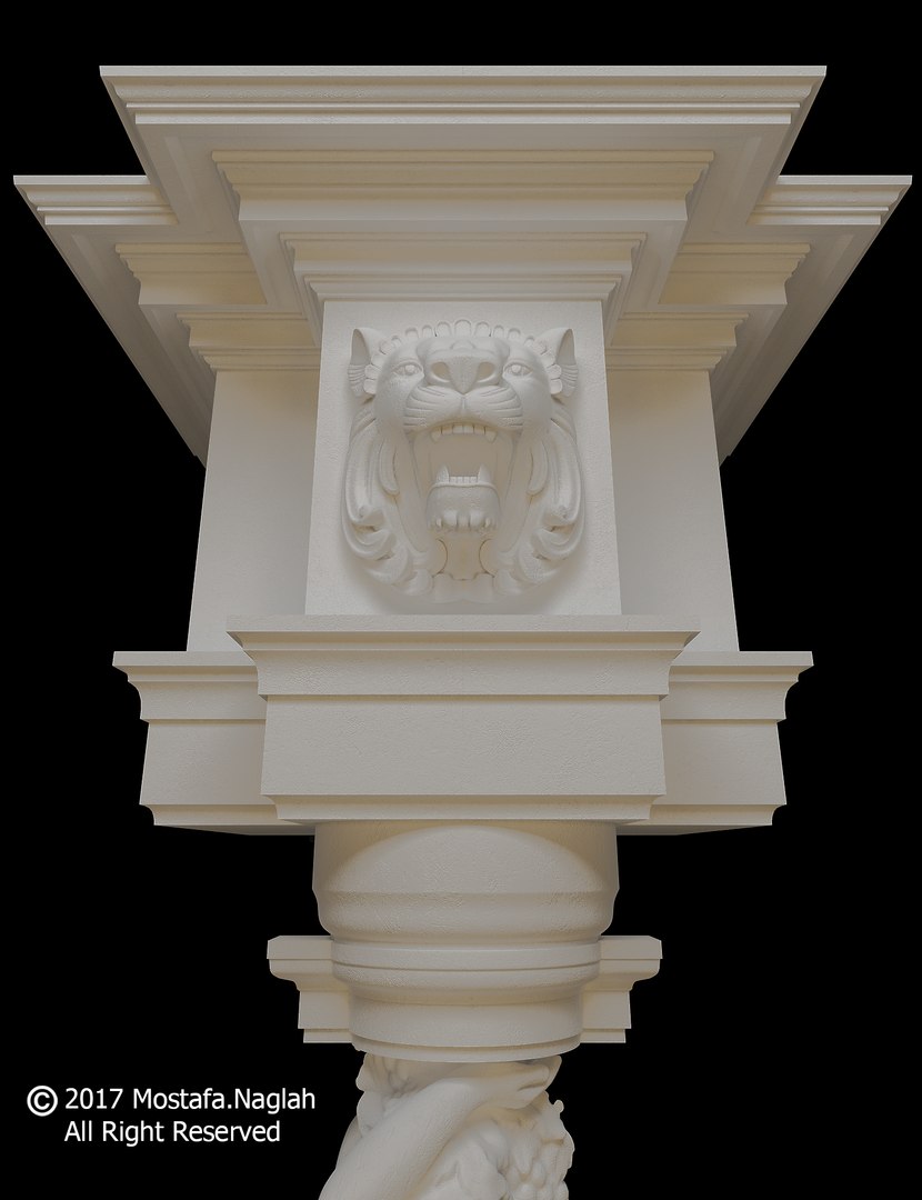 Luxurious Column Sculpture 3d Model