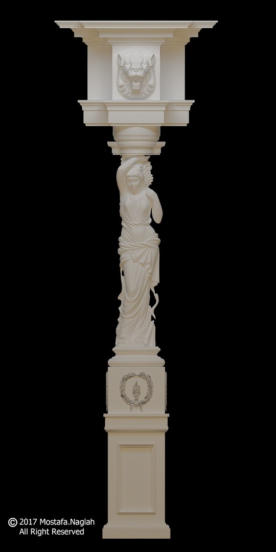 Luxurious Column Sculpture 3d Model
