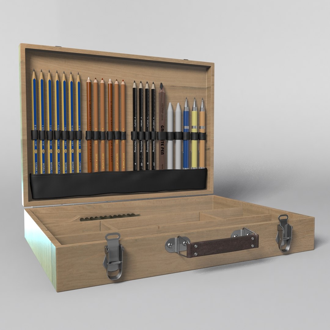 Drawing set model - TurboSquid 1218461