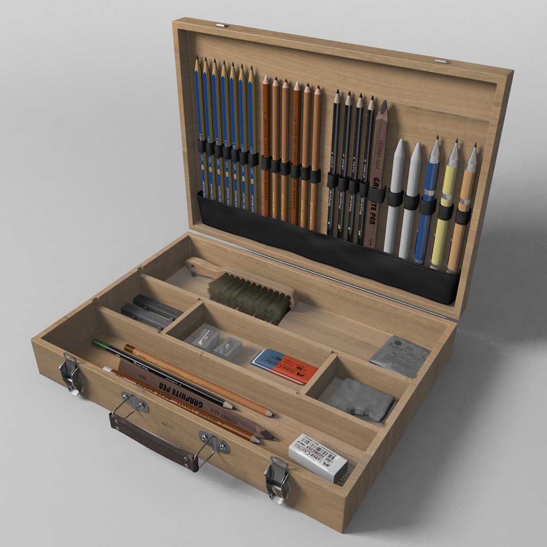 Drawing set model - TurboSquid 1218461