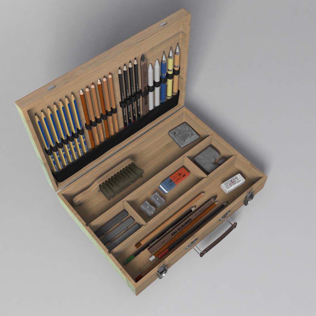 Drawing set model - TurboSquid 1218461