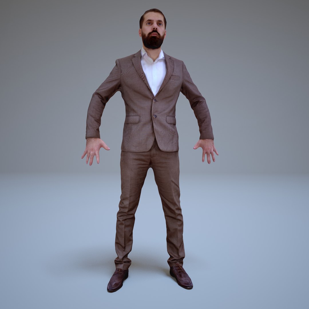 3d businessman a-pose human model