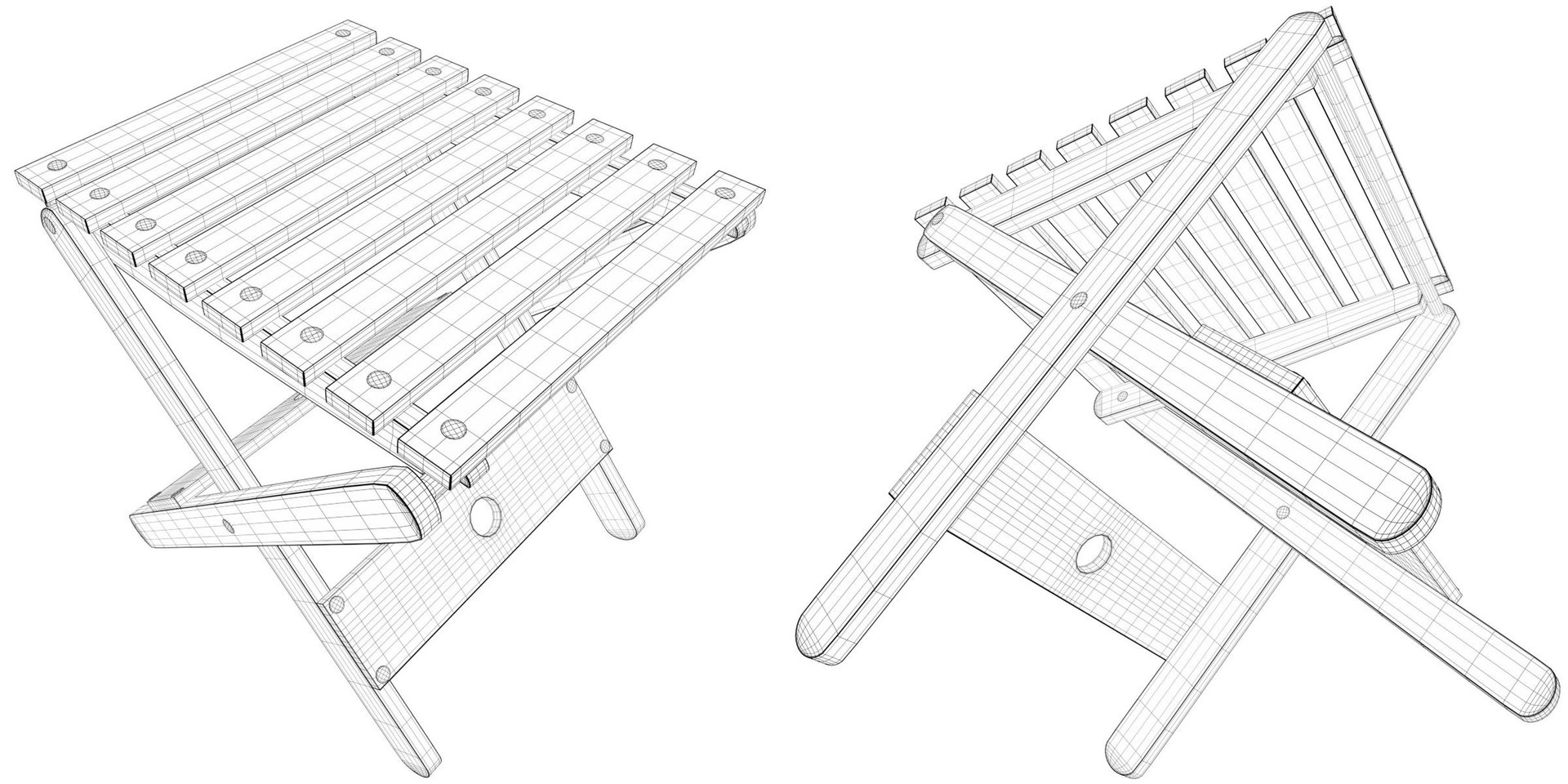 3D Folding Stool 2 Model - TurboSquid 1413228
