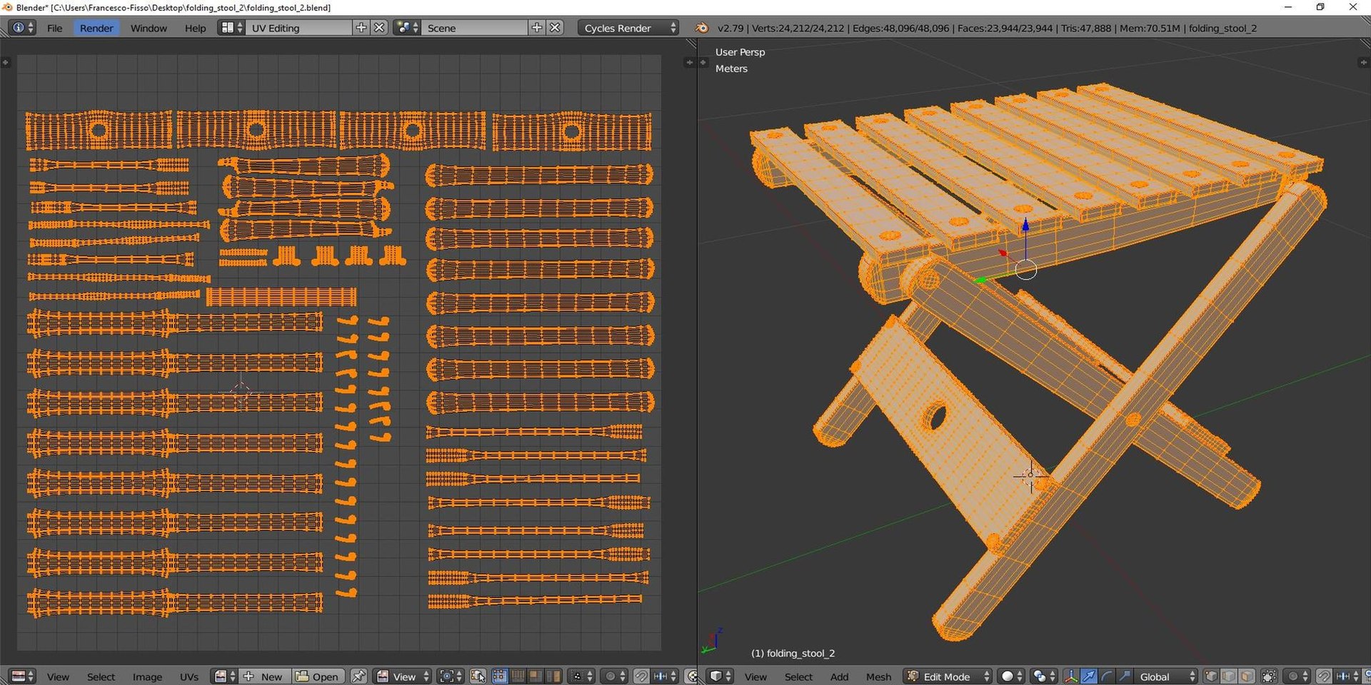 3D Folding Stool 2 Model - TurboSquid 1413228