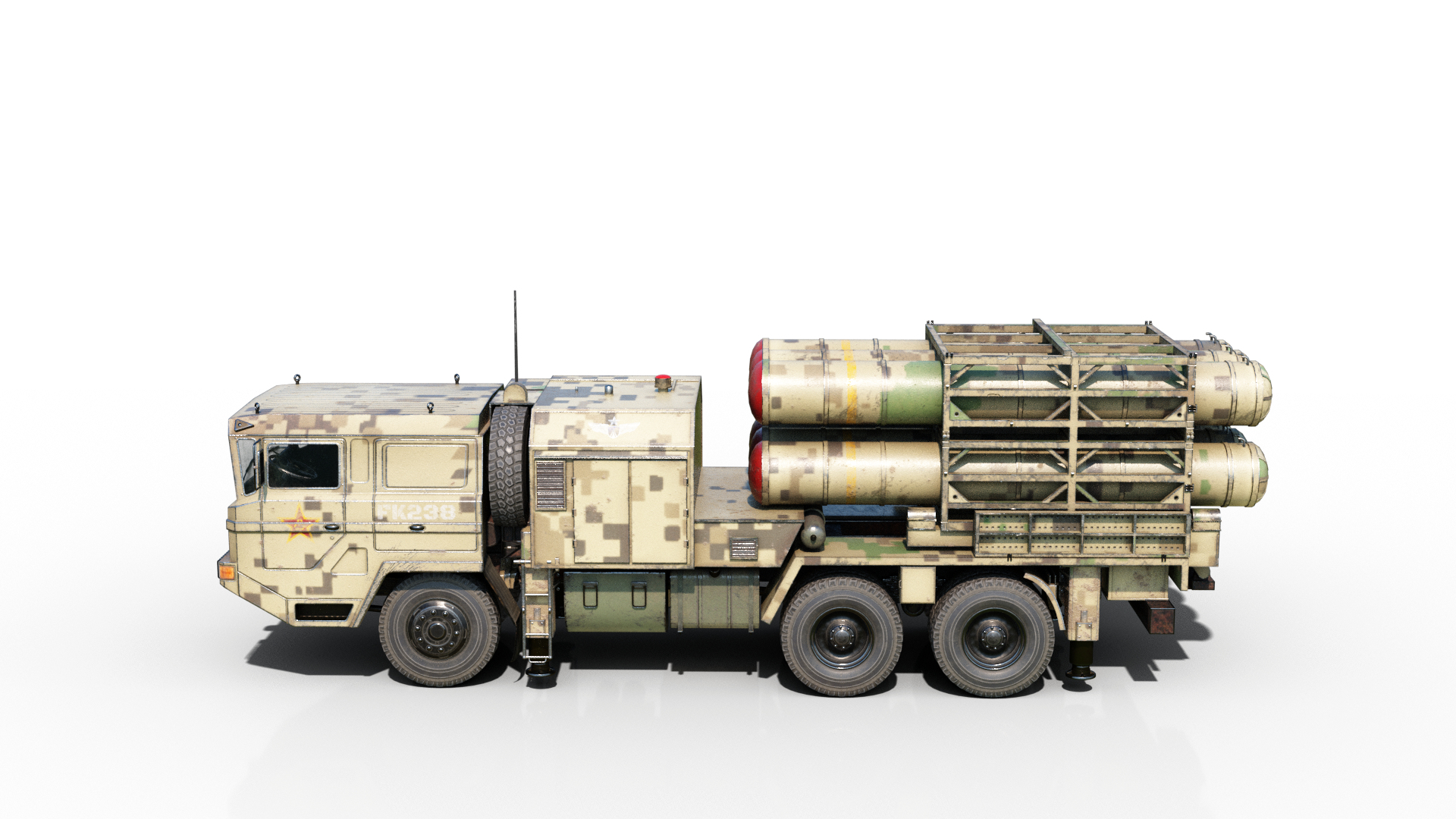 4 Coatings Of China HQ16 HQ-16 Air Defense Missile Launcher 3D Model ...