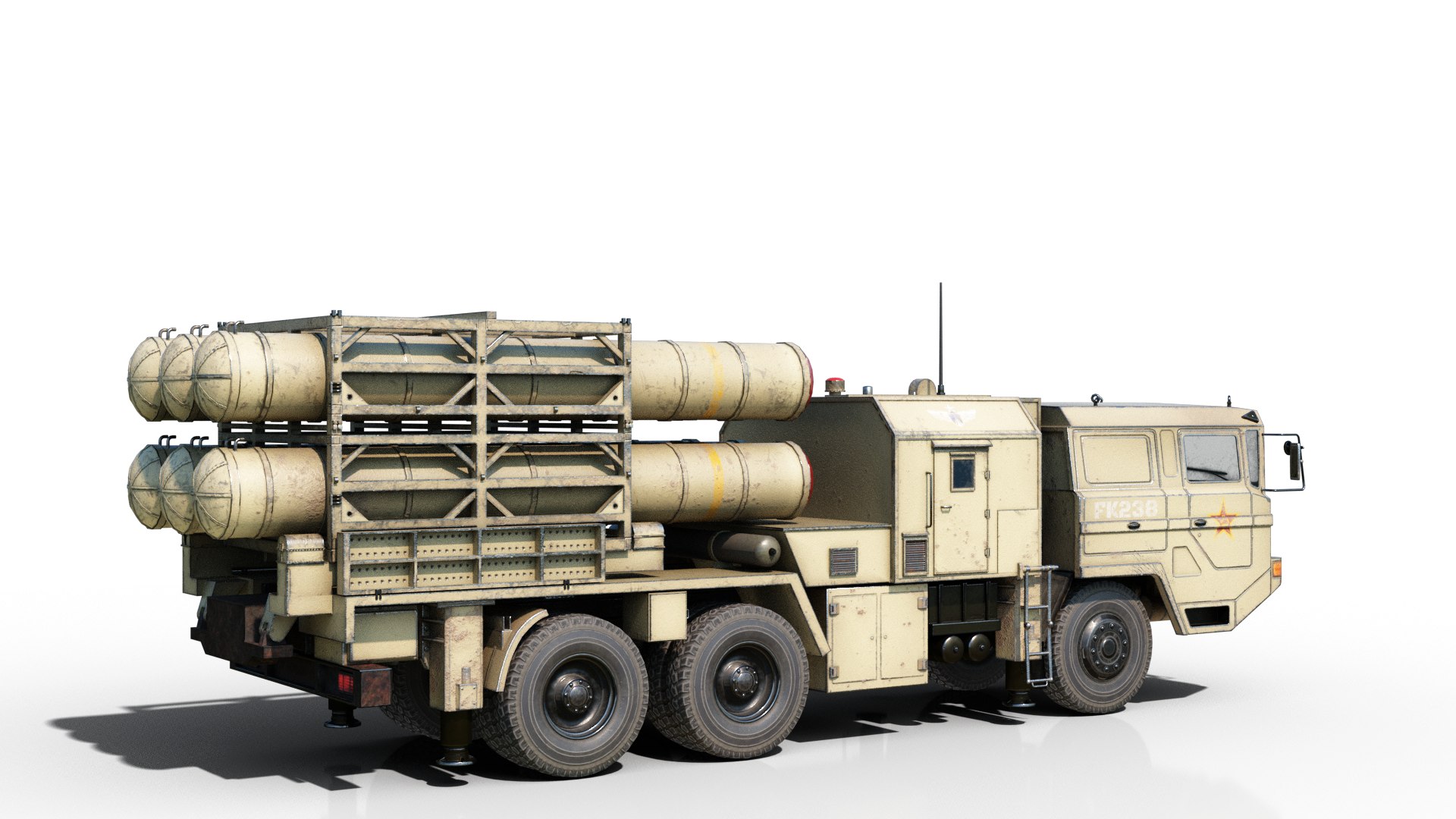 4 Coatings Of China HQ16 HQ-16 Air Defense Missile Launcher 3D Model ...