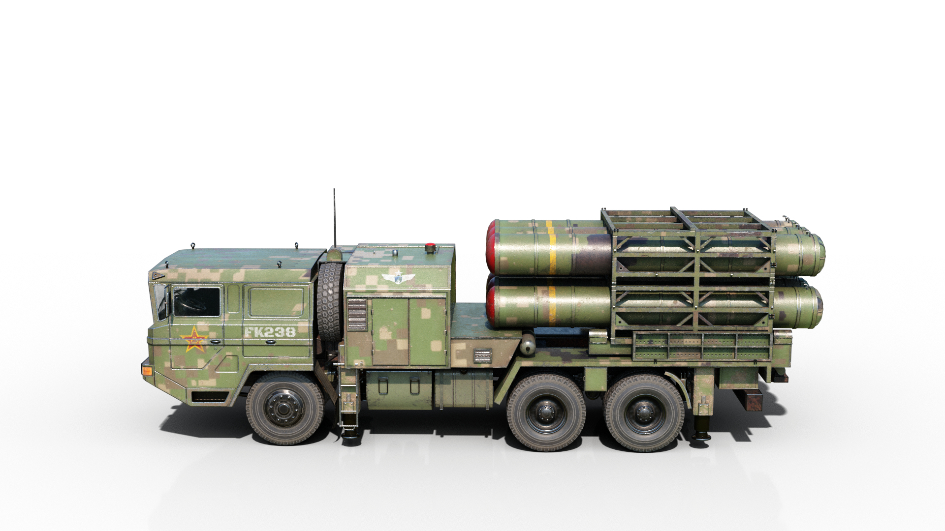 4 Coatings Of China HQ16 HQ-16 Air Defense Missile Launcher 3D Model ...