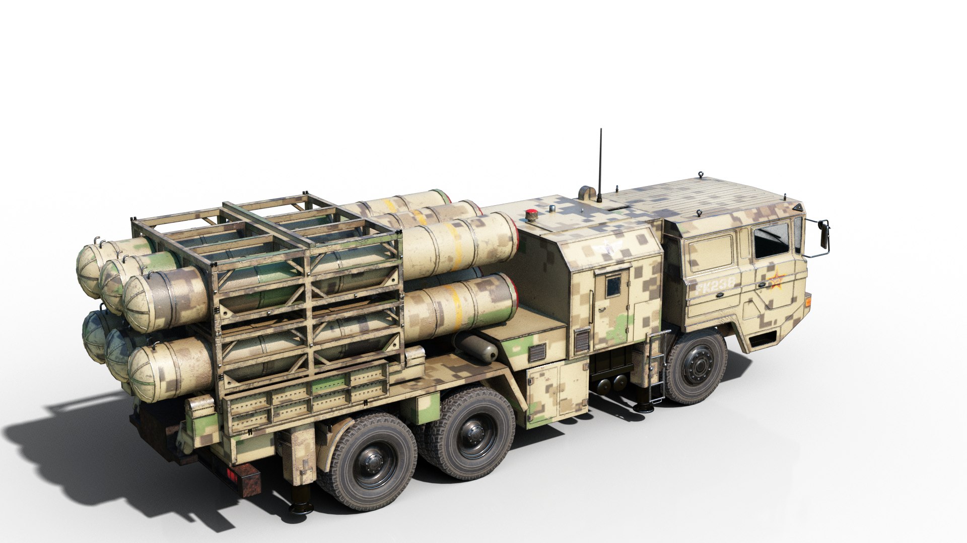 4 Coatings Of China HQ16 HQ-16 Air Defense Missile Launcher 3D Model ...