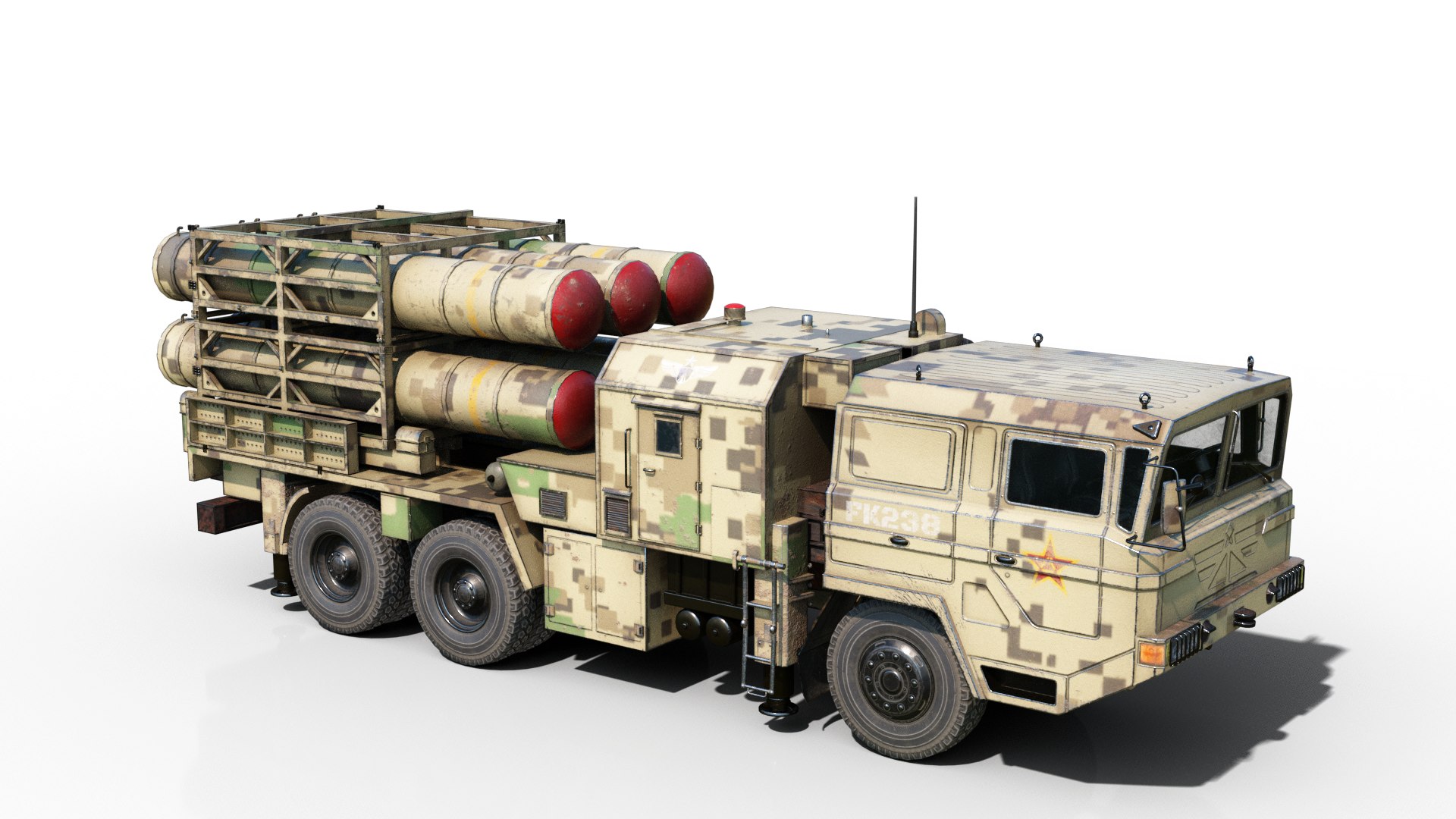4 Coatings Of China HQ16 HQ-16 Air Defense Missile Launcher 3D Model ...