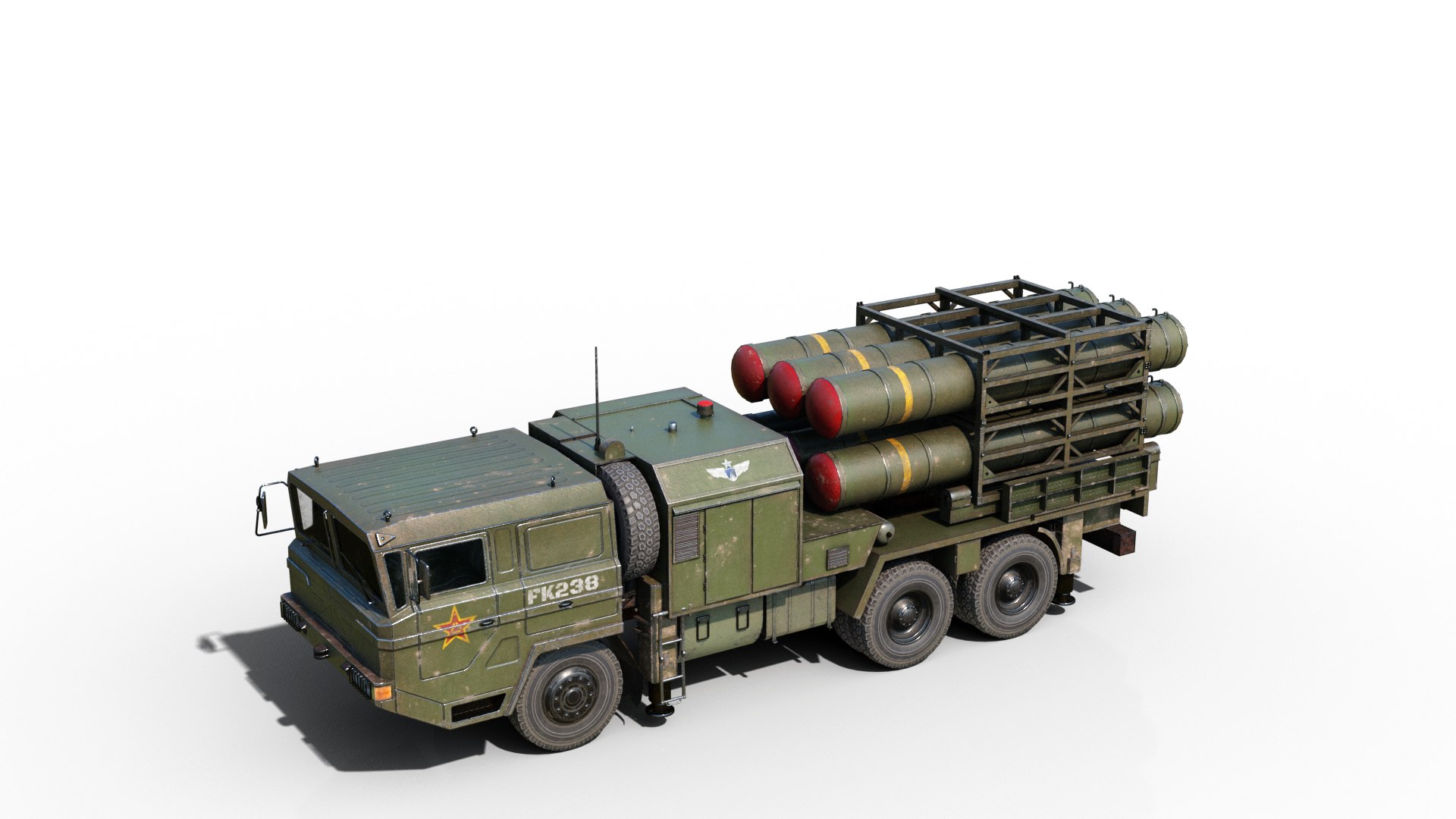 4 Coatings Of China HQ16 HQ-16 Air Defense Missile Launcher 3D Model ...